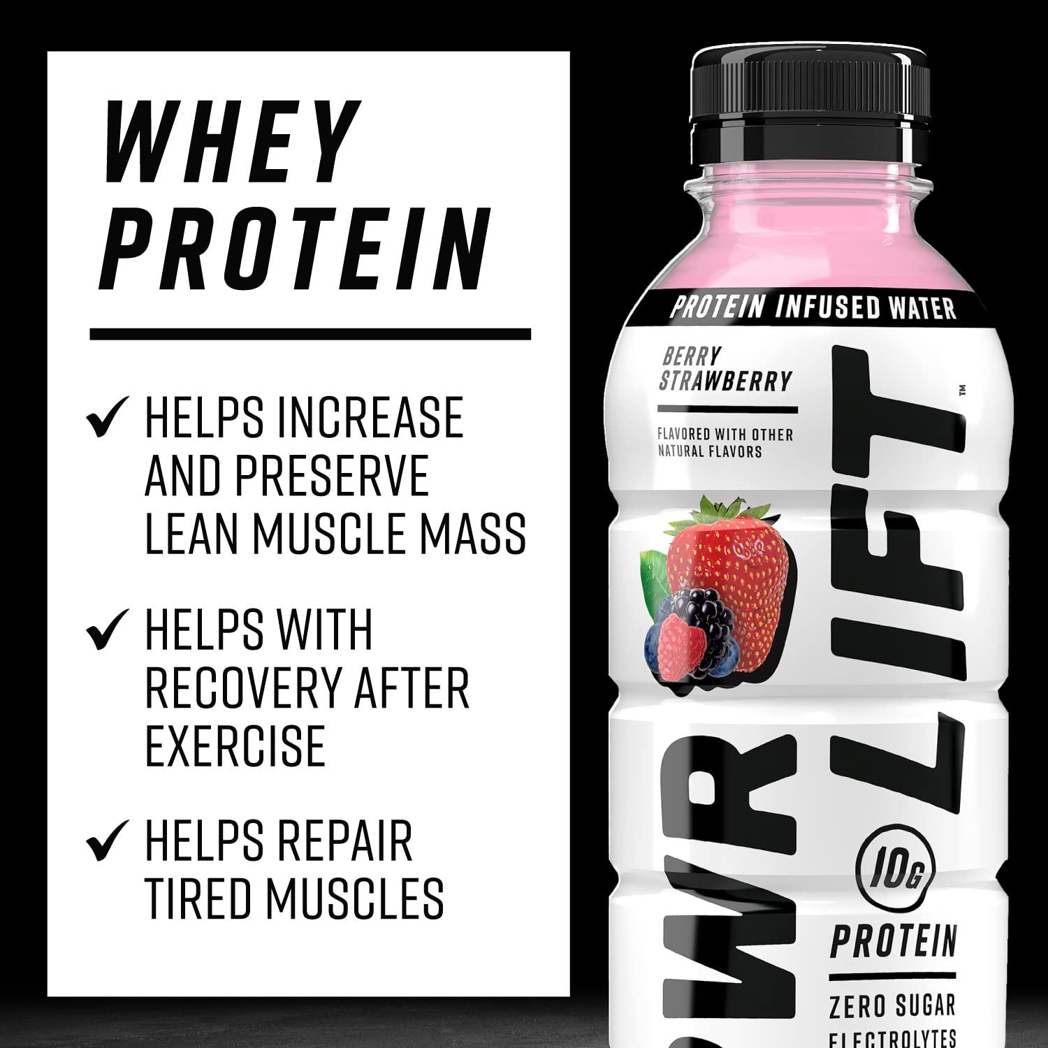 PWR LIFT Whey Protein Water Sports Drink | Berry Strawberry | Keto ...