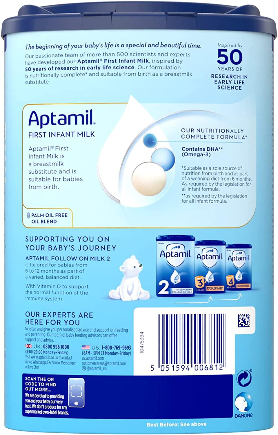 Aptamil Stage 1 Baby Formula: No.1 in Europe | Milk Powder with DHA ...
