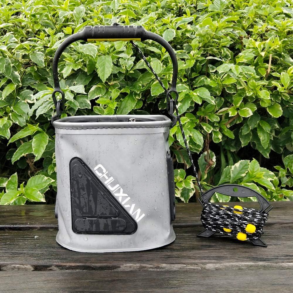 Drasry Collapsible Fishing Bait Bucket - Portable Multi-Functional Live ...