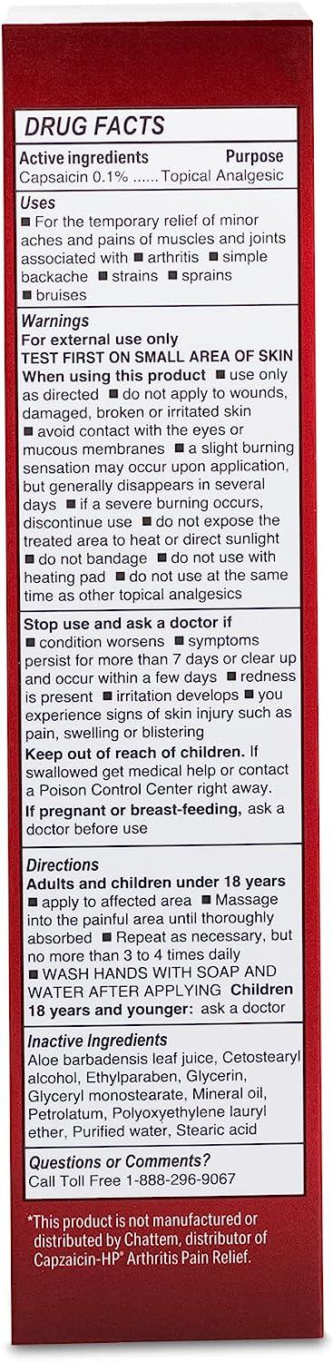 Globe Capsaicin 0.1% High Potency Pain Relief Cream 3 Pack - 2 oz ...