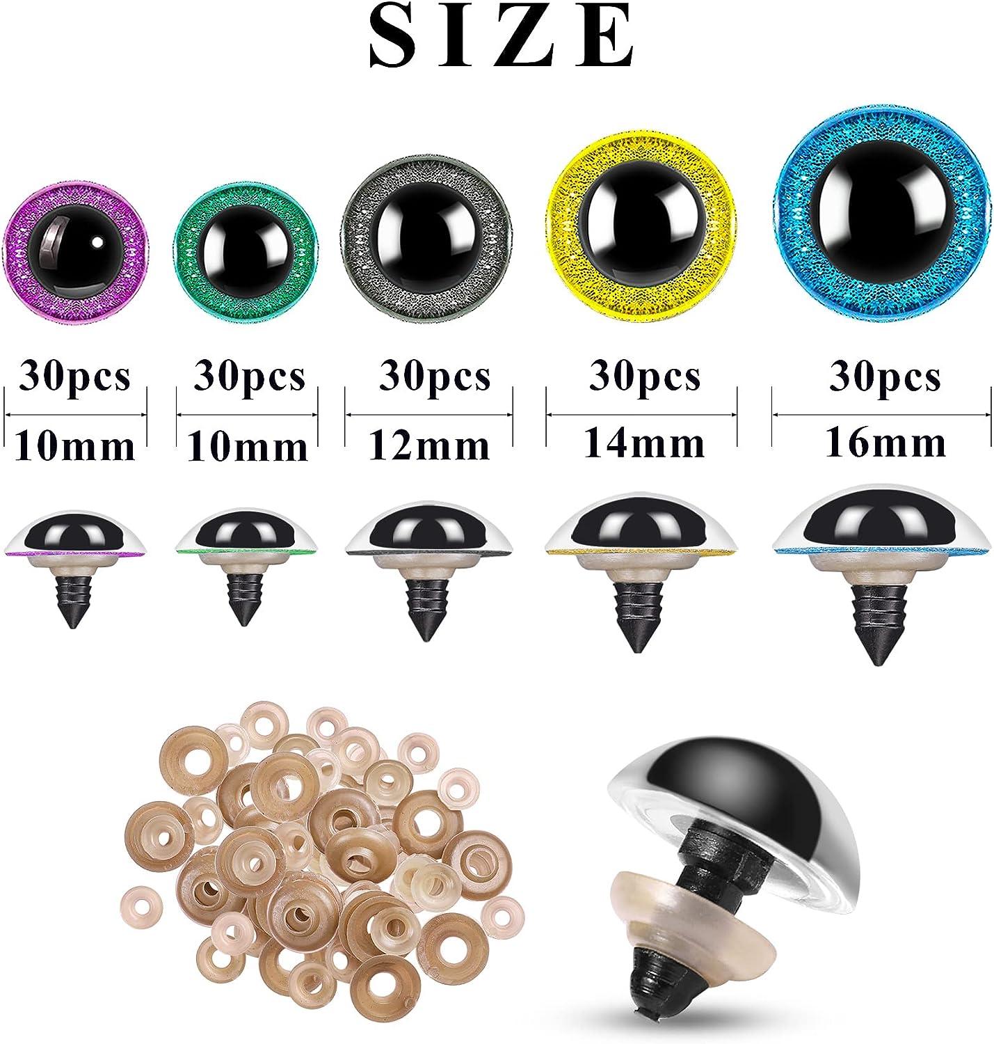 150pcs Large Safety Eyes for Amigurumi - DIY Puppets, Crafts, Stuffed ...