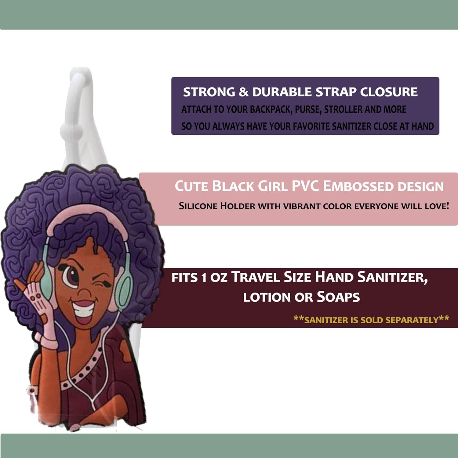 Cute Afro Girl Hand Sanitizer Holder | Black Girl Magic PVC Holder for ...