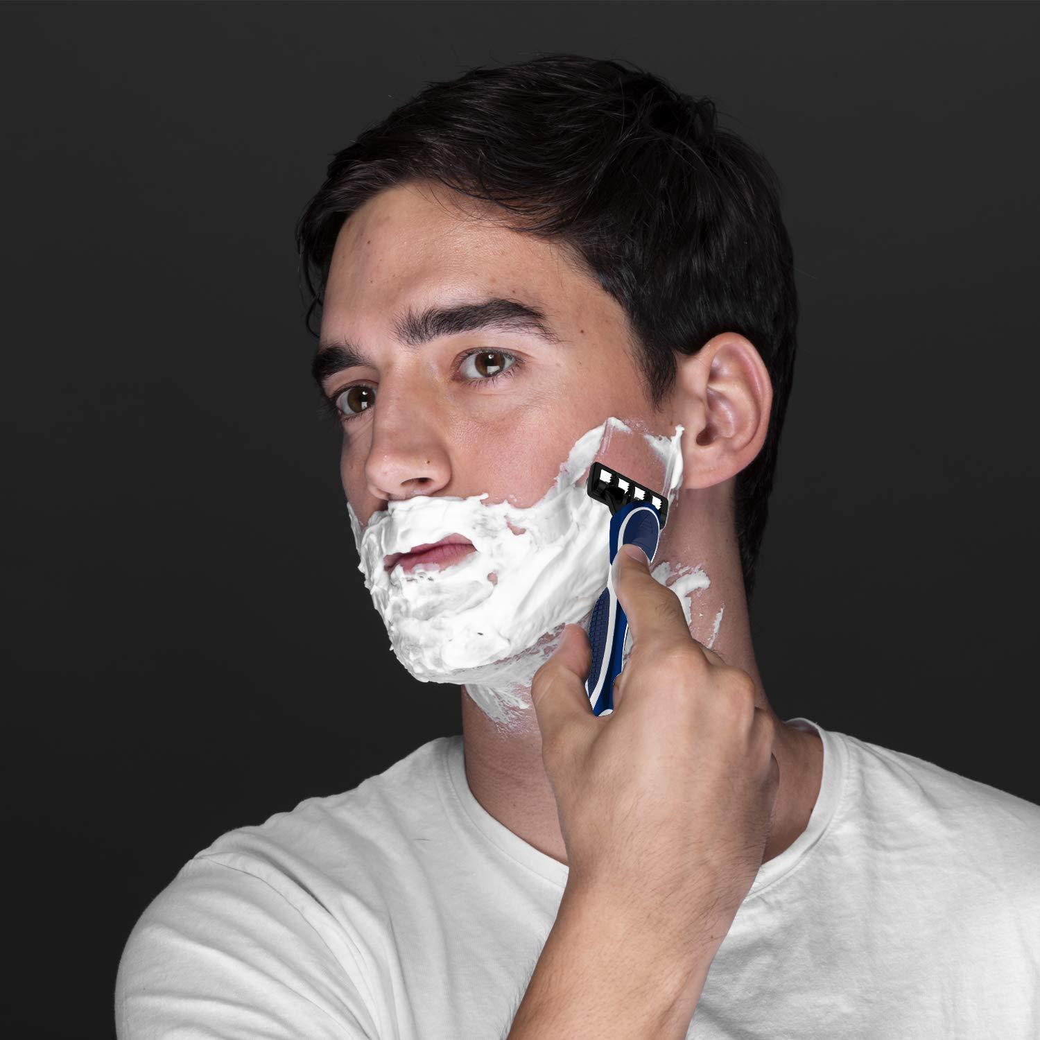 Men's 5-Blade Razor with Dual Lubrication, Precision Trimmer & 4 ...