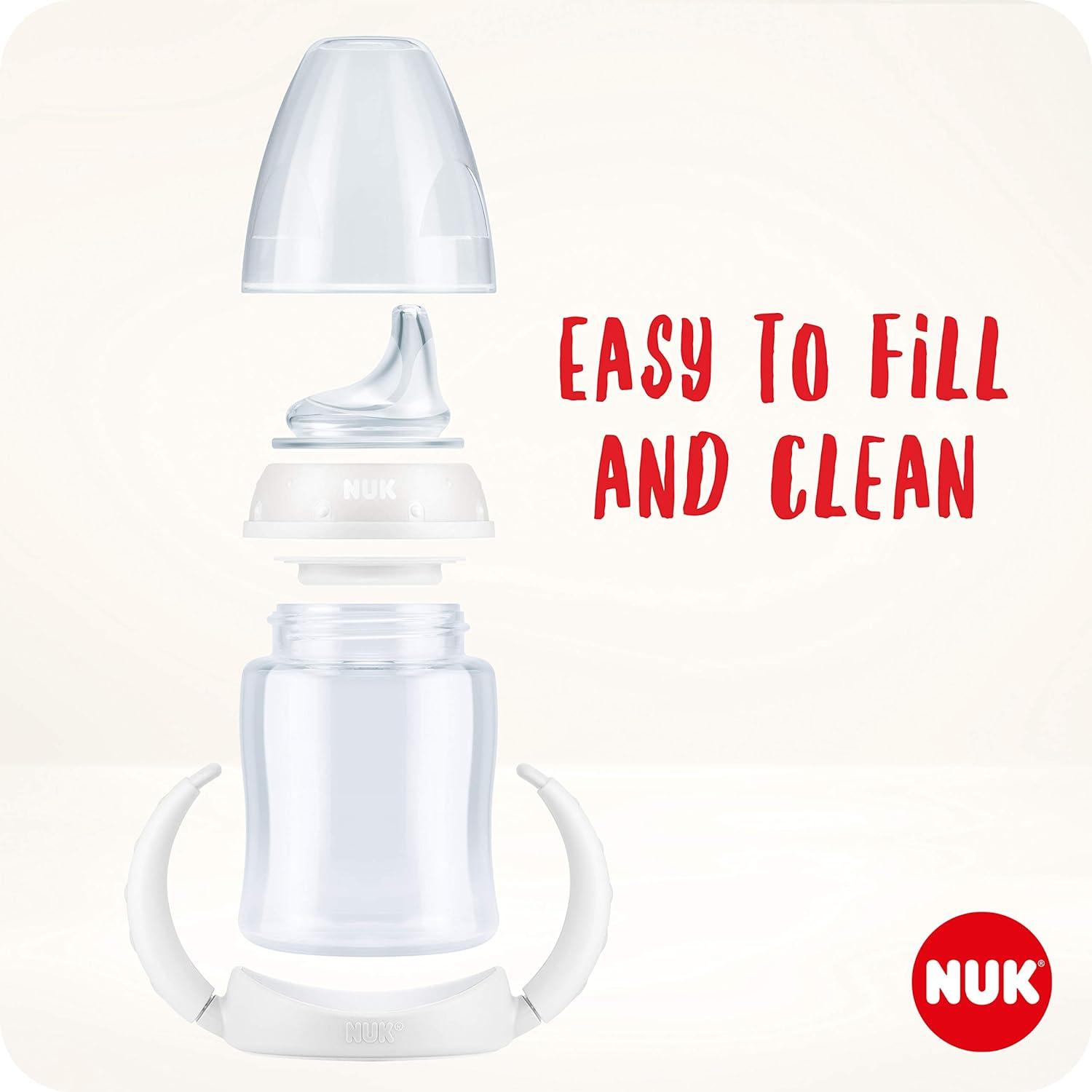 NUK First Choice+ Raccoon Red Baby Bottle - 150ml, Temp Control, BPA ...
