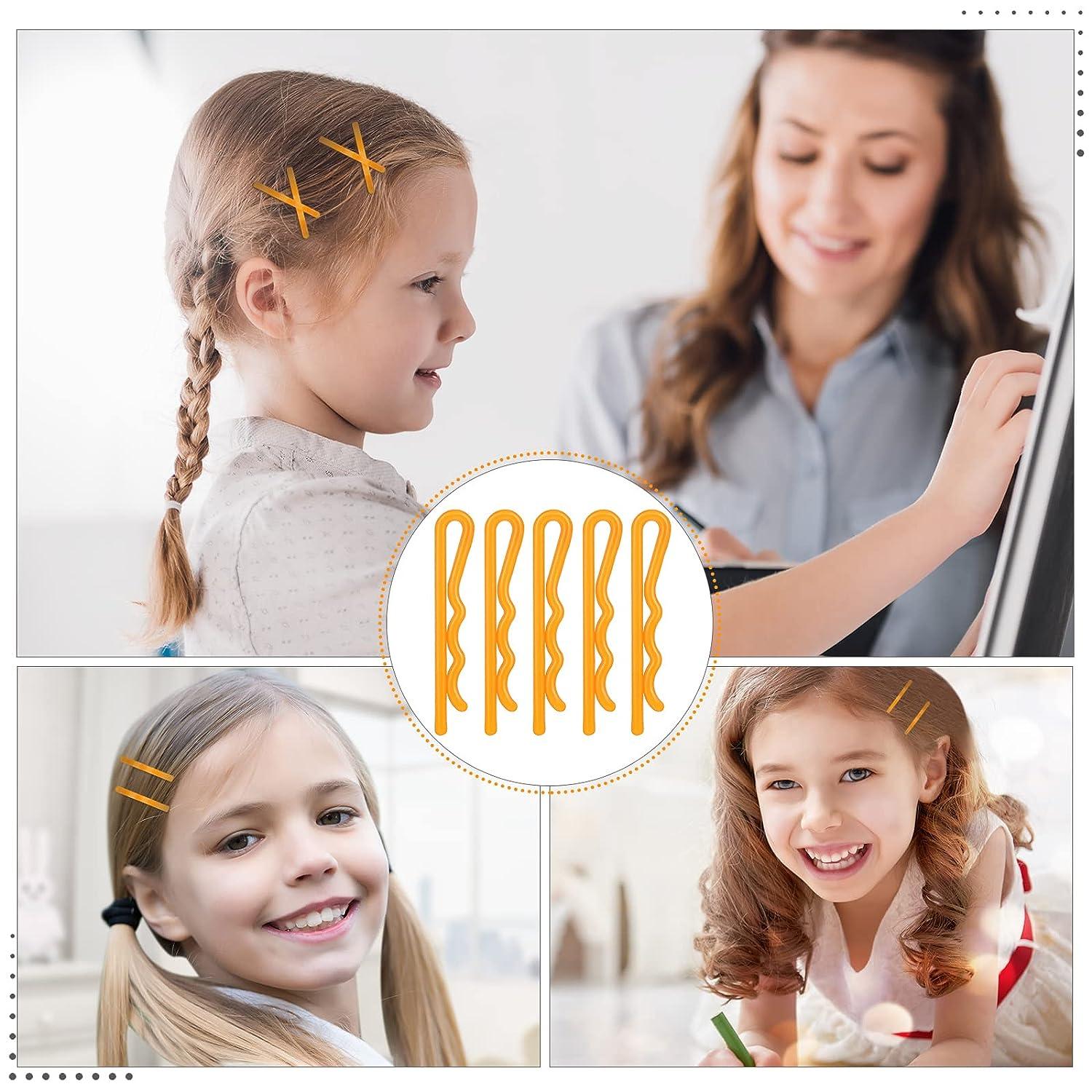 48 Pieces Metal Free Bobby Pins Plastic Bobby Pins Grip Hair Pins ...