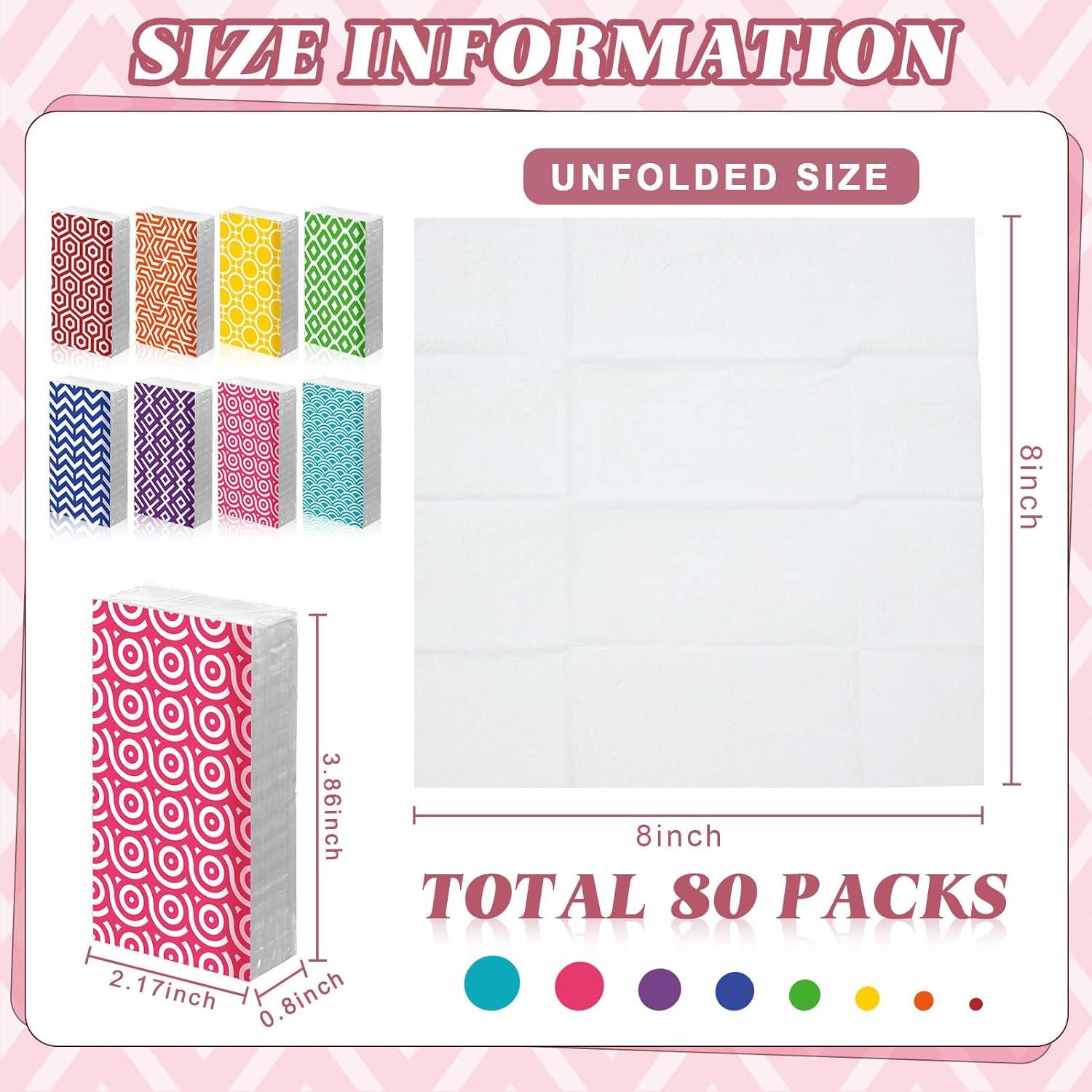 80 Count Pocket-Sized 3 Ply Facial Tissues with Geometric Print Package ...