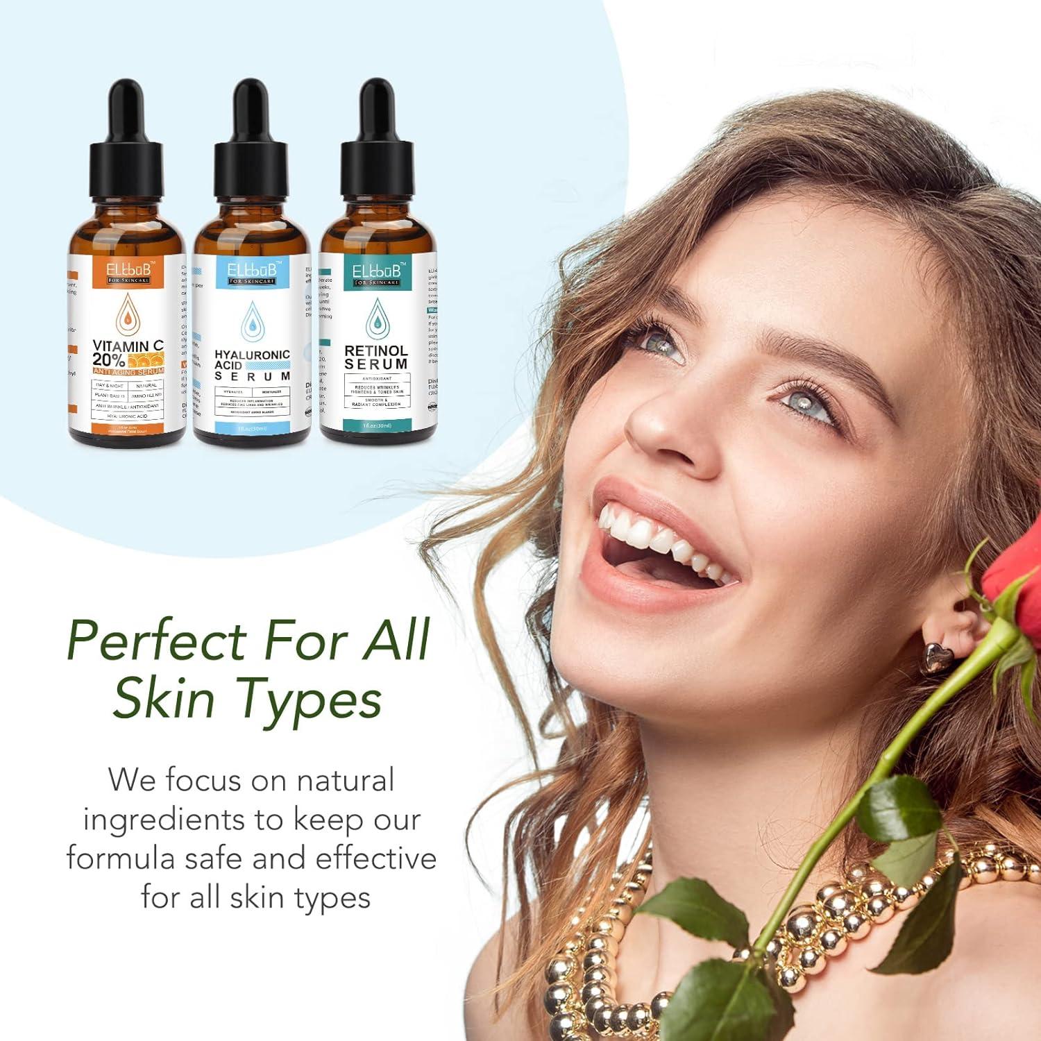 Age Defying Serum 3 Pack - Vitamin C, Retinol, Hyaluronic Acid - Anti ...