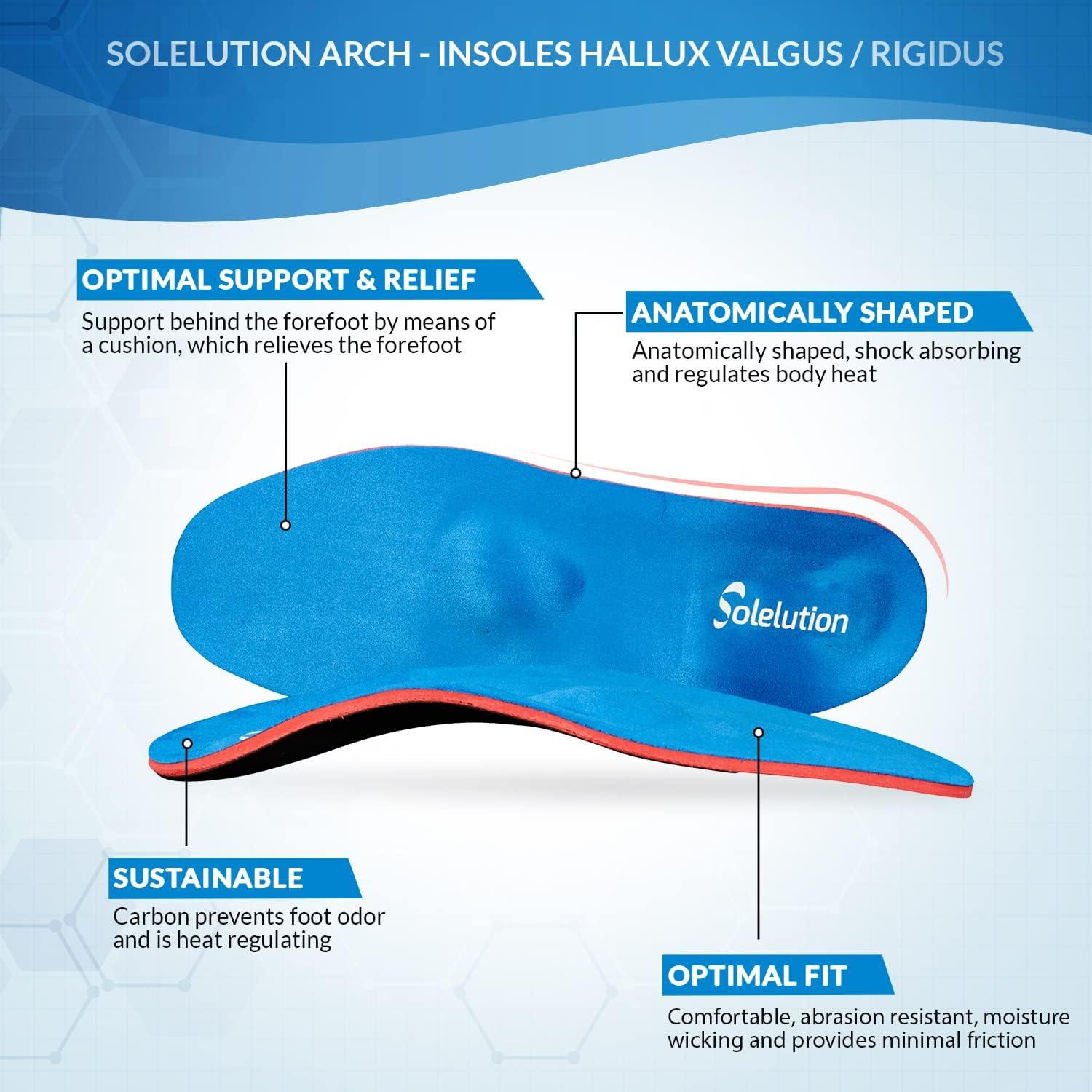Solelution Arch Orthopedic Insoles for Hallux Valgus/Rigidus - Forefoot ...