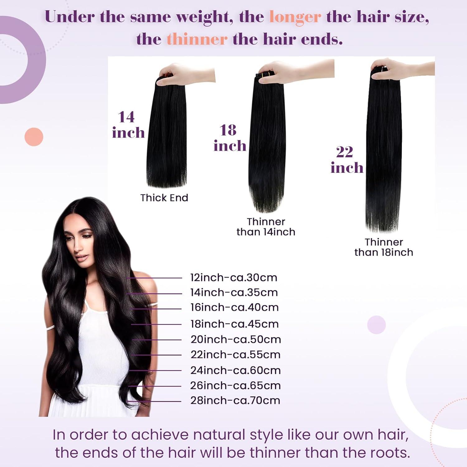 Laavoo Ombre Brown Clip-In Real Hair Extensions | 105g 7-Piece Balayage ...