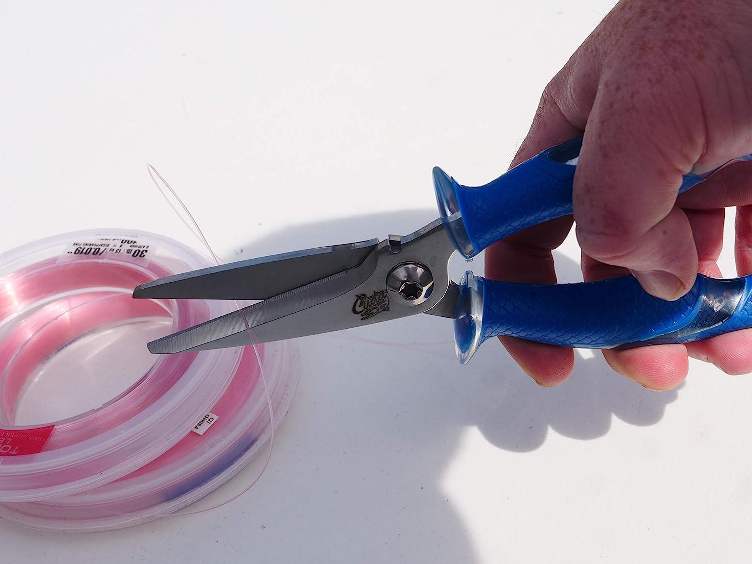 Cuda Titanium-Bonded Fishing Scissors | Micro Serrated Edges | One Size ...