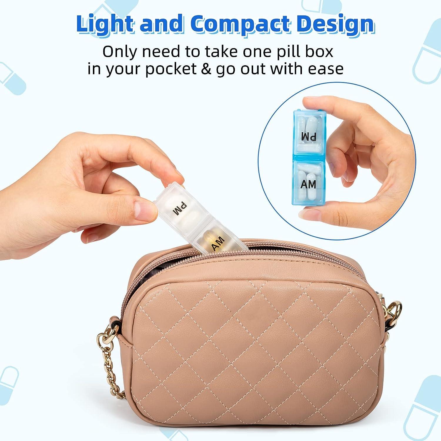 Monthly Pill Organizer 2 Times a Day | AM PM 31 Day Pill Box with Small ...