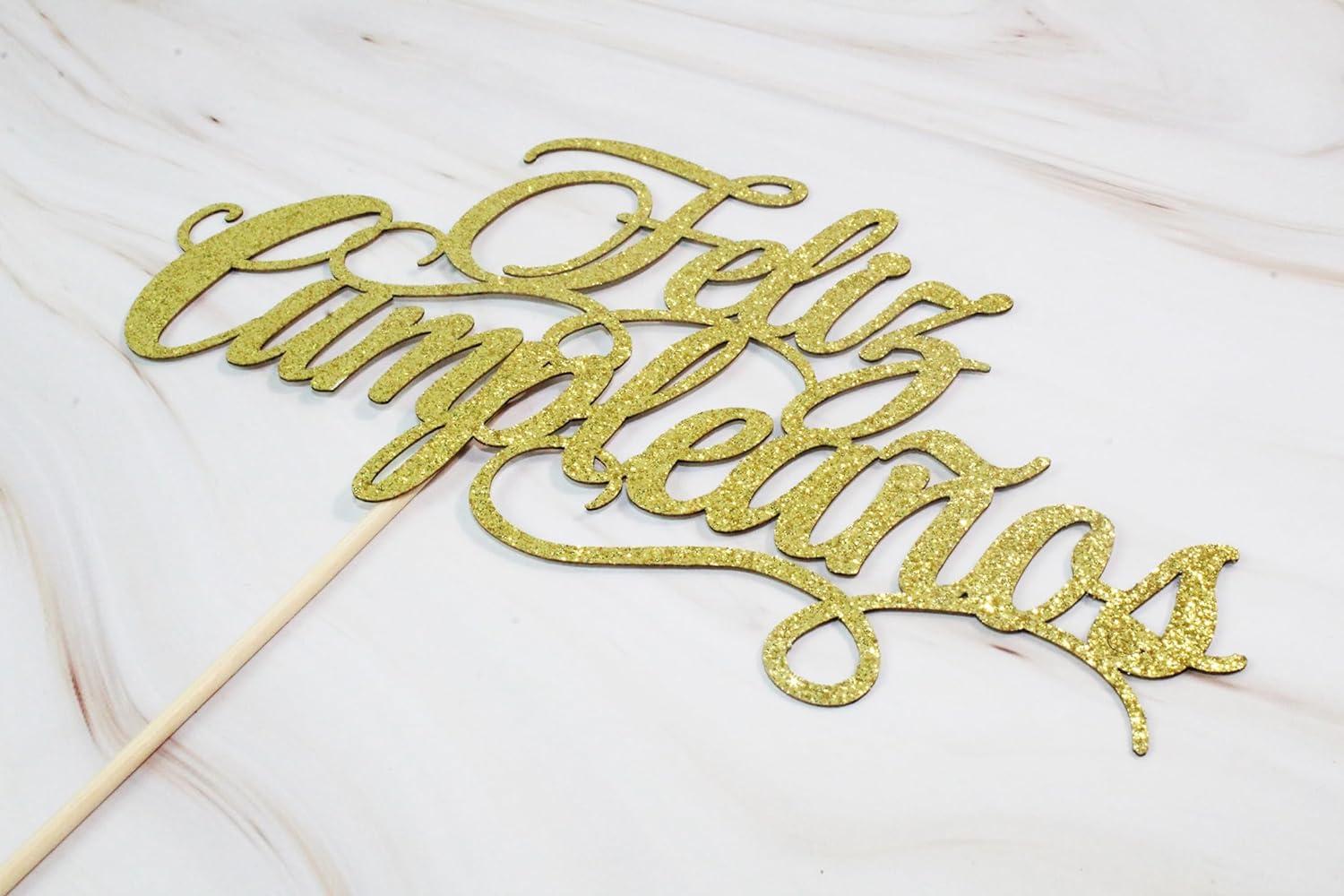 zxyxka Feliz Cumplea os Cake Topper - Spanish Happy Birthday Sign Happy Birthday Cake Toppers ...