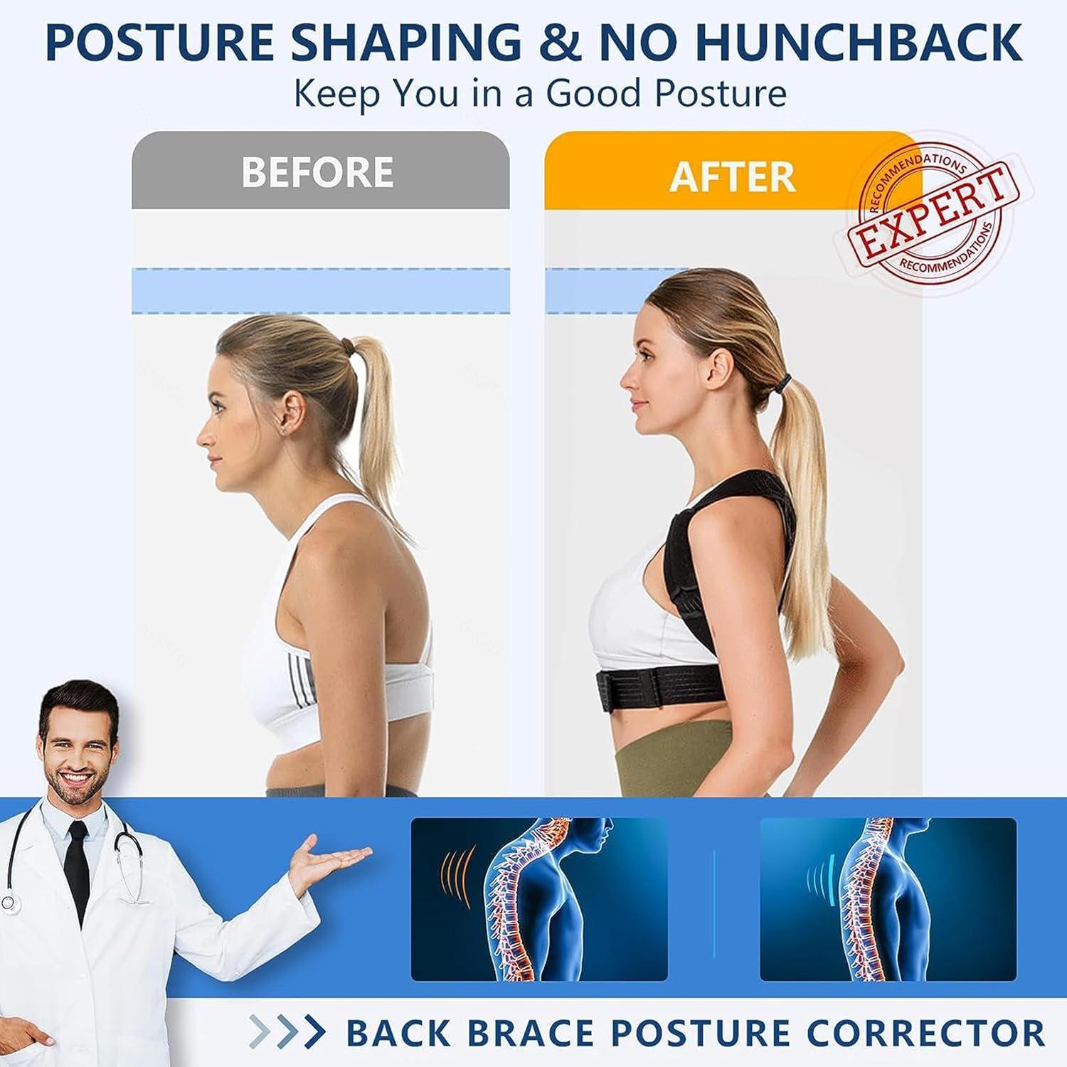 Adjustable Back Straightener & Posture Corrector for Women - Pain ...
