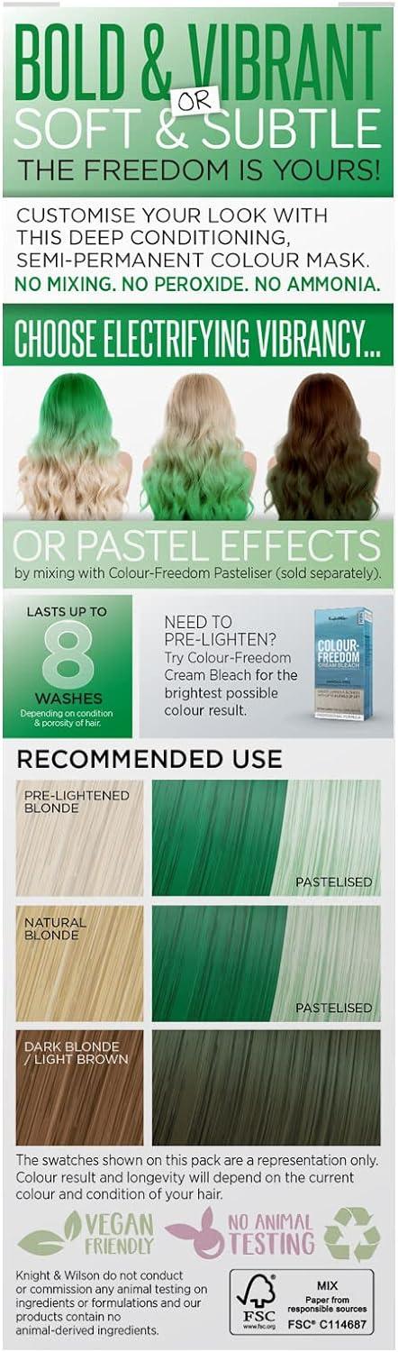 Knight & Wilson Colour-Freedom Green Emerald Semi-Permanent Hair Colour ...