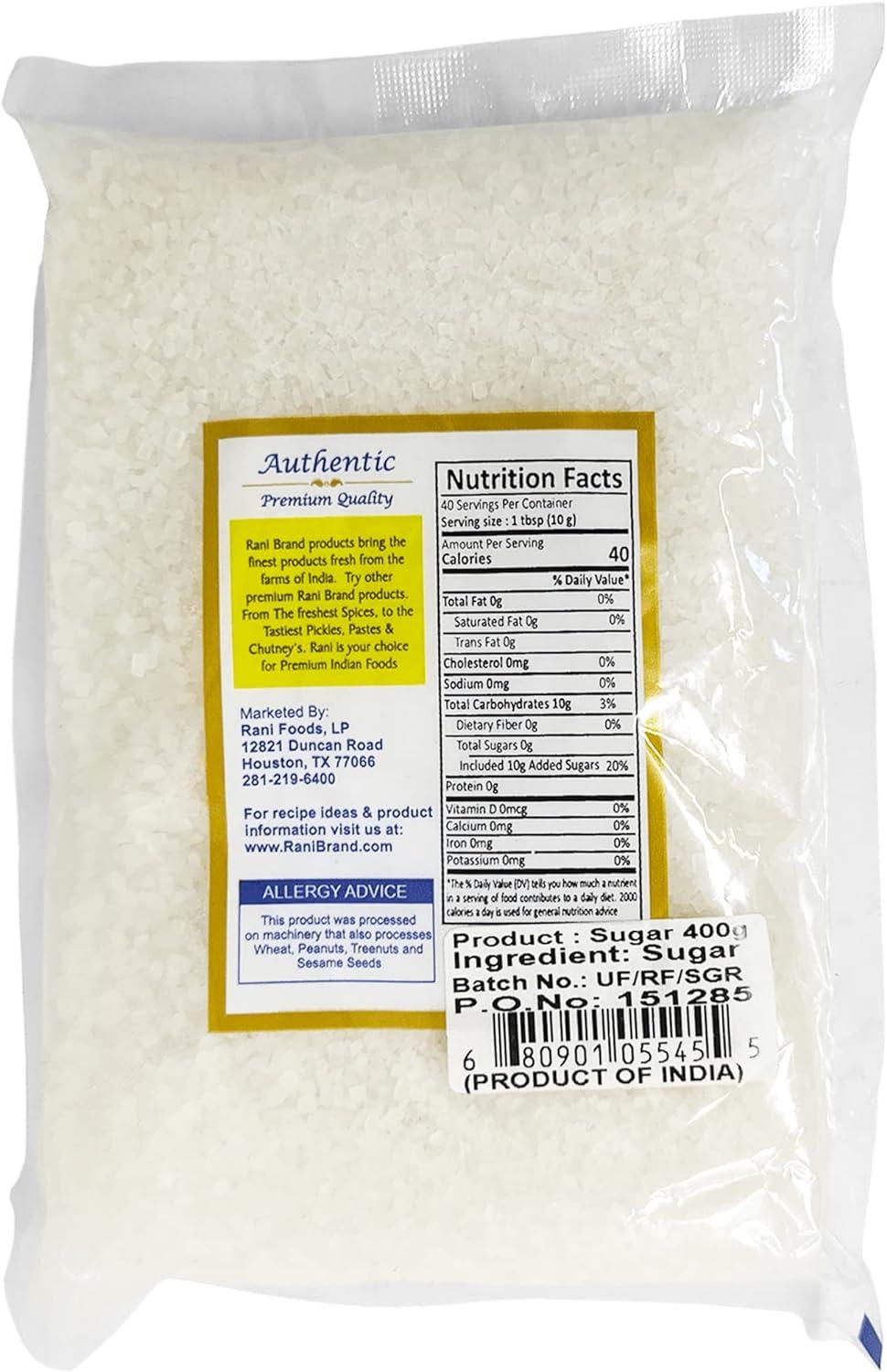 Rani Indian Sugar (Cheeni) 14oz (400g) - All Natural, Gluten Friendly ...