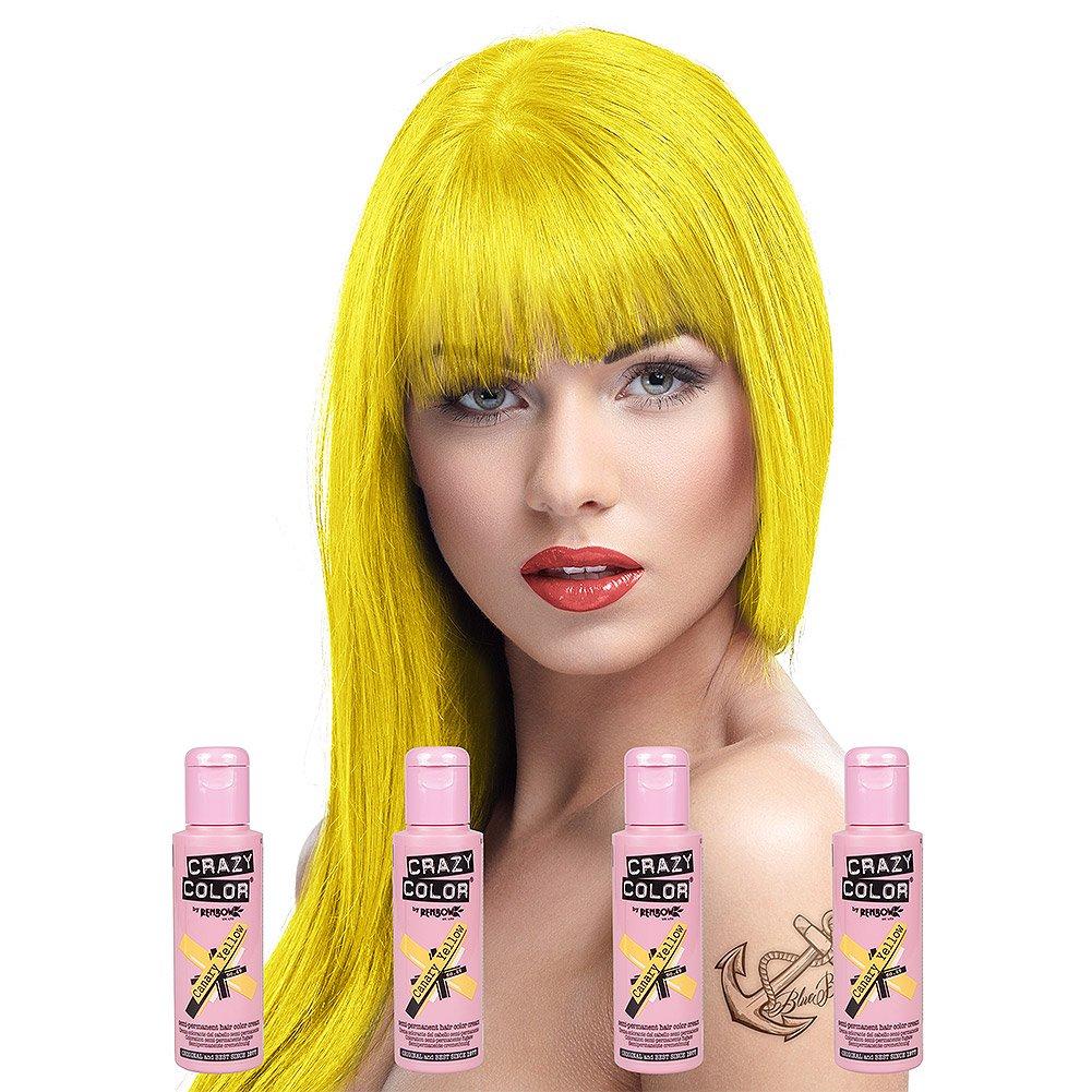 Buy Crazy Colour Semi Permanent Hair Dye Canary Yellow No.49 - 100ml ...