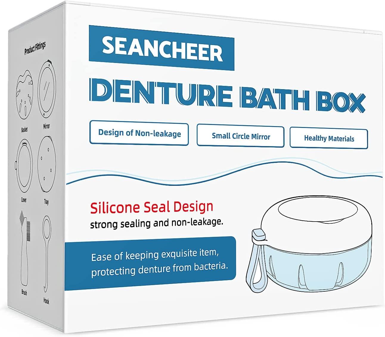 Denture Bath Case with Leak-Proof Cup & Cleaning Kit - Portable ...