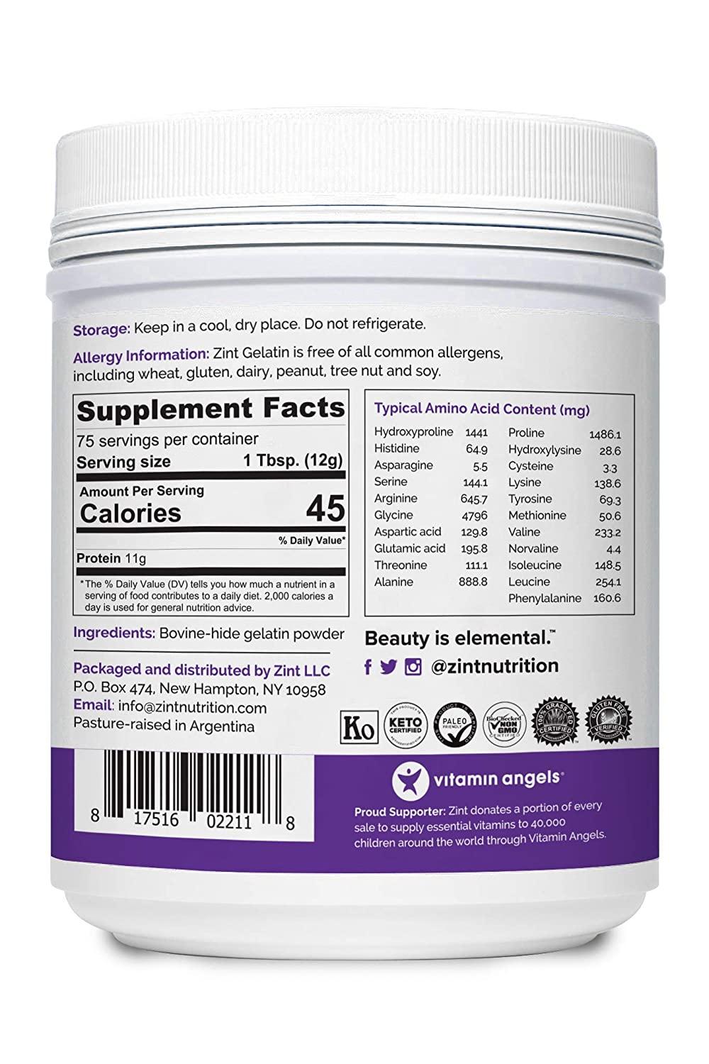 Zint Premium Beef Gelatin Powder - 32 oz (907 g) | Natural Thickening ...