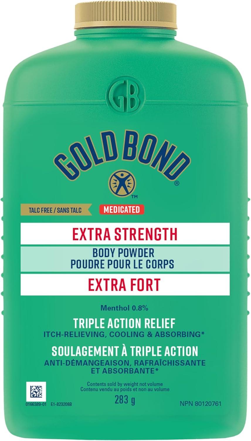 Gold Bond Extra Strength Medicated Body Powder 283g Bottle Cornstarch ...