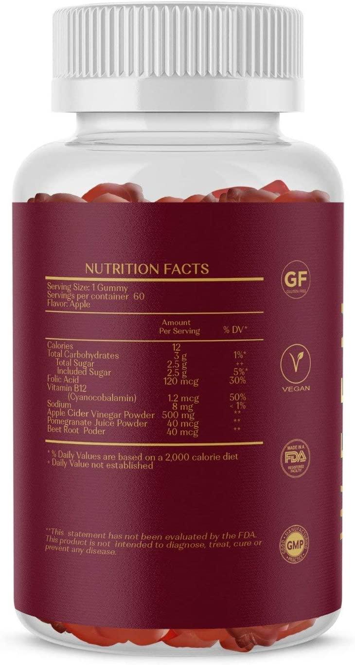 WEEM Apple Cider Vinegar Gummies - Vegan ACV with Folic Acid - Gluten ...