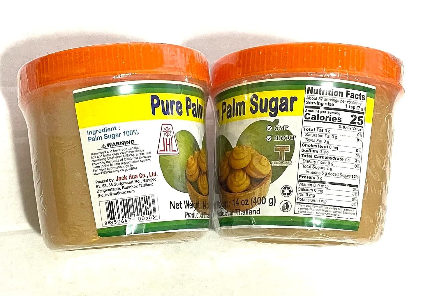 JHC 100% Pure Palm Sugar 14 oz. - Product of Thailand (2 Packs) | Buy ...