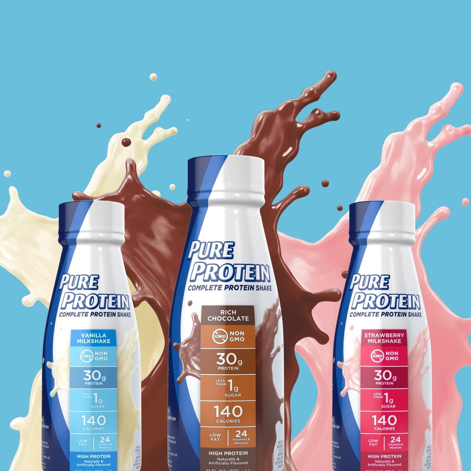 Pure Protein Chocolate Shake, 30g Complete Protein, Keto-Friendly ...