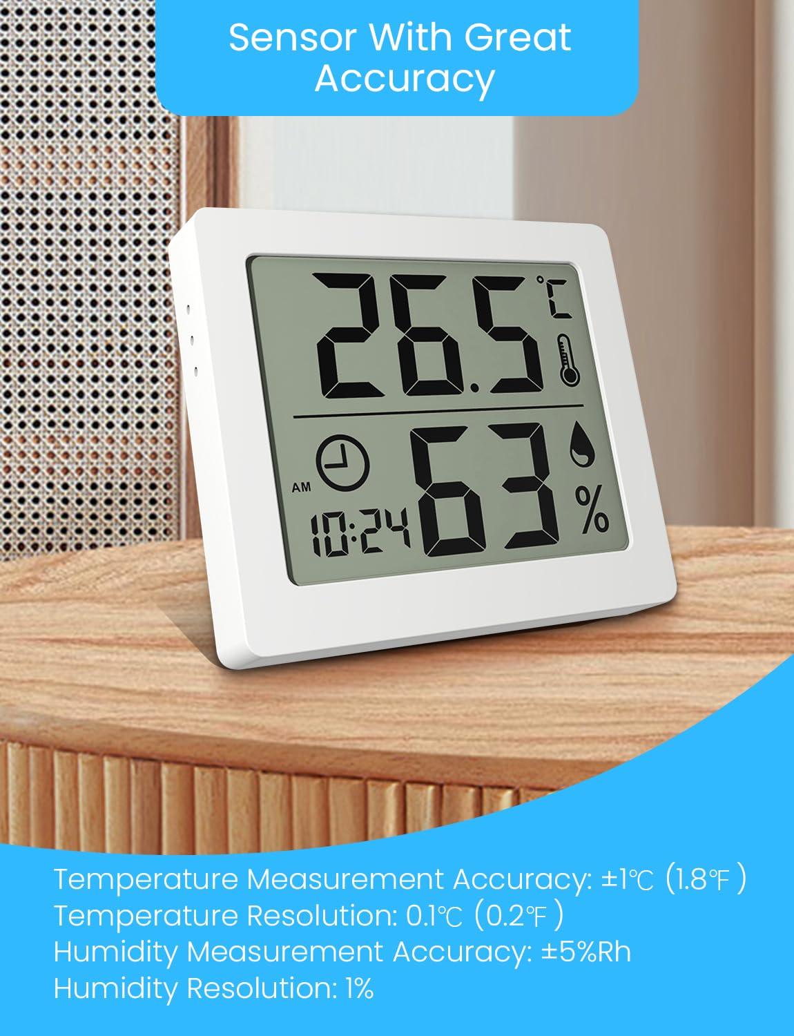 Pitasha Digital Thermo-Hygrometer - 3.2 LCD Desktop Thermometer ...