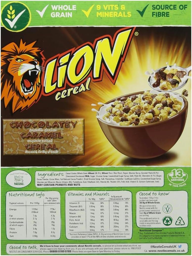 Nestle Lion Caramel and Chocolate Cereals 400g - Pack of 3