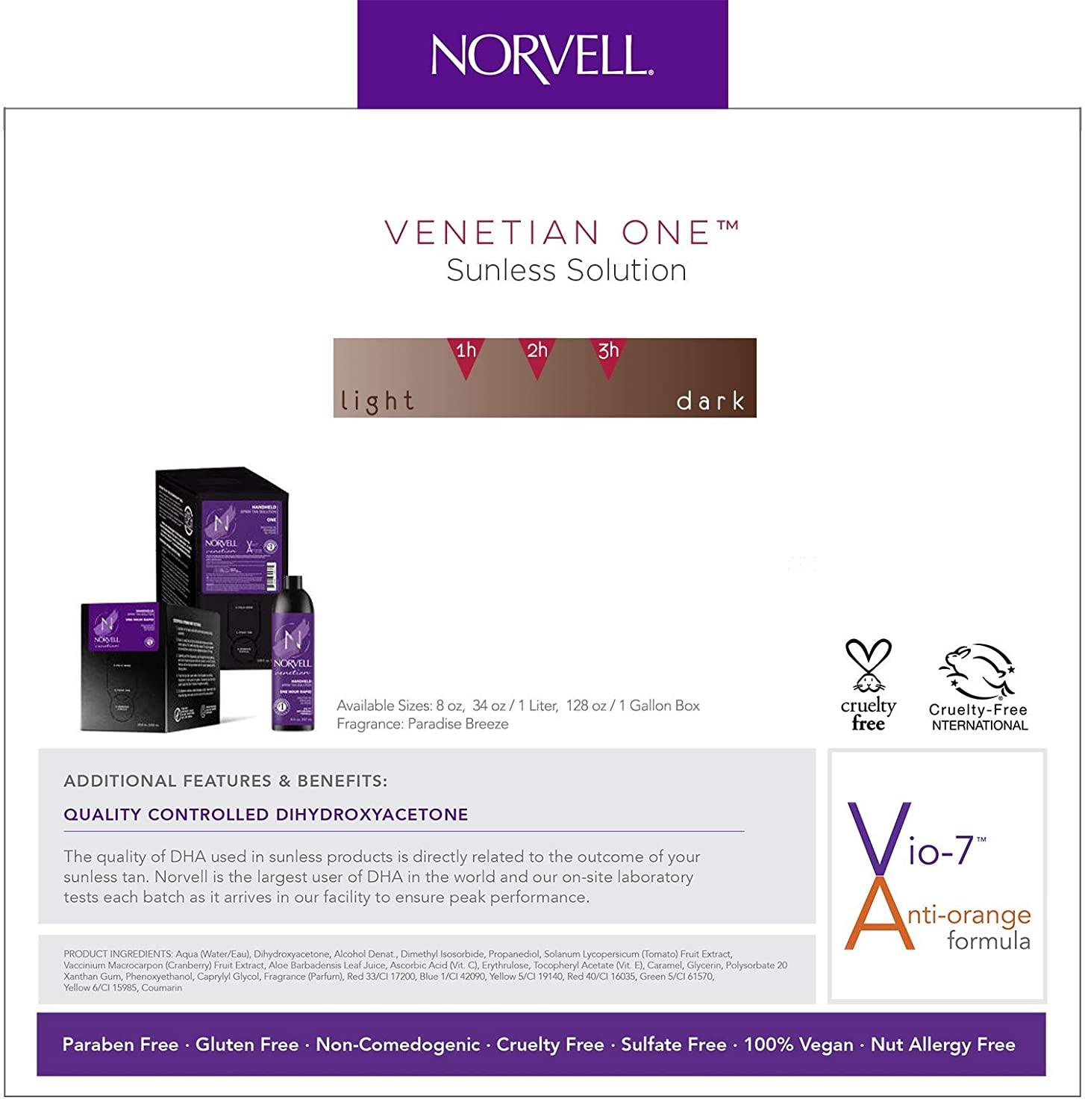 Norvell Premium Sunless Tanning Solution - Venetian One 8 fl.oz. (Pack ...