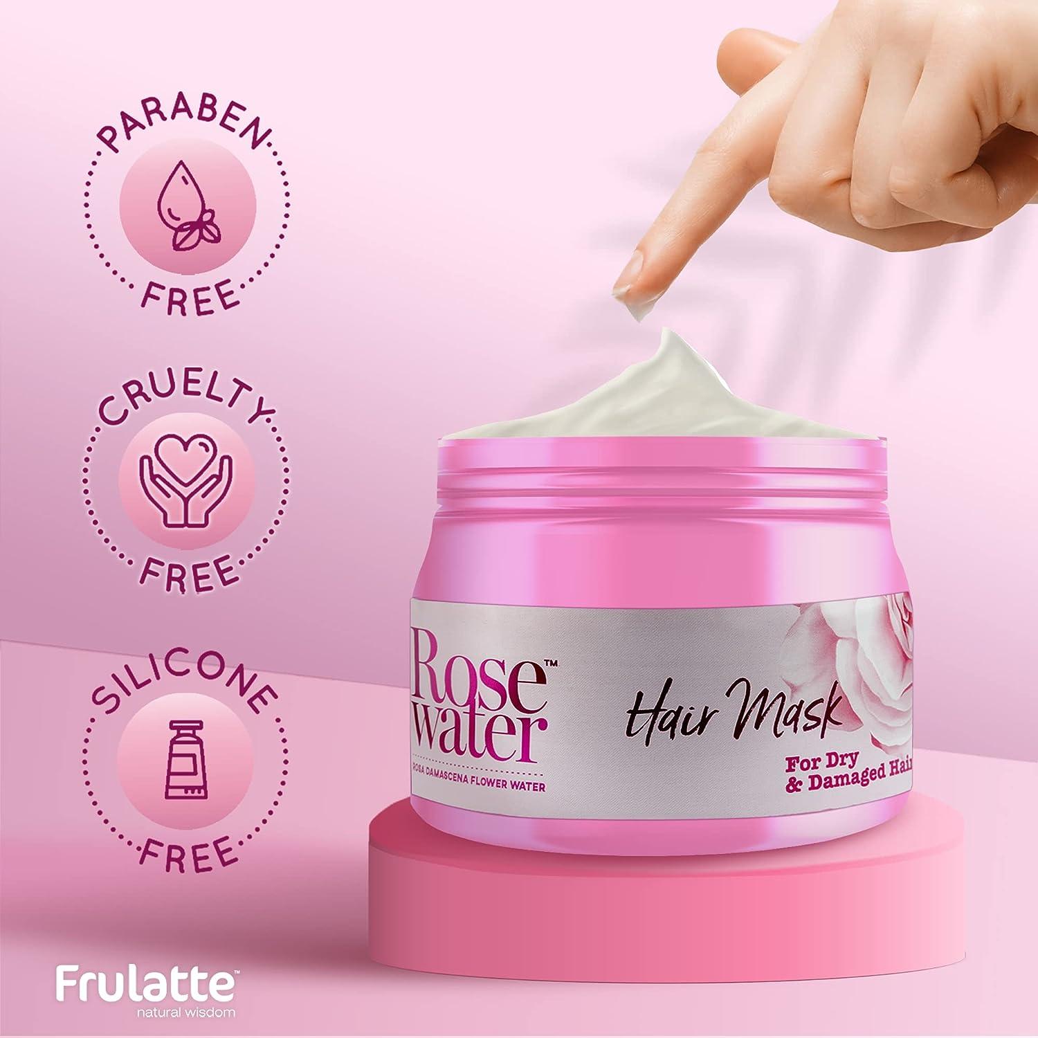 Frulatte Organic Rose Water Hair Mask for Dry & Damaged Hair | Growth ...