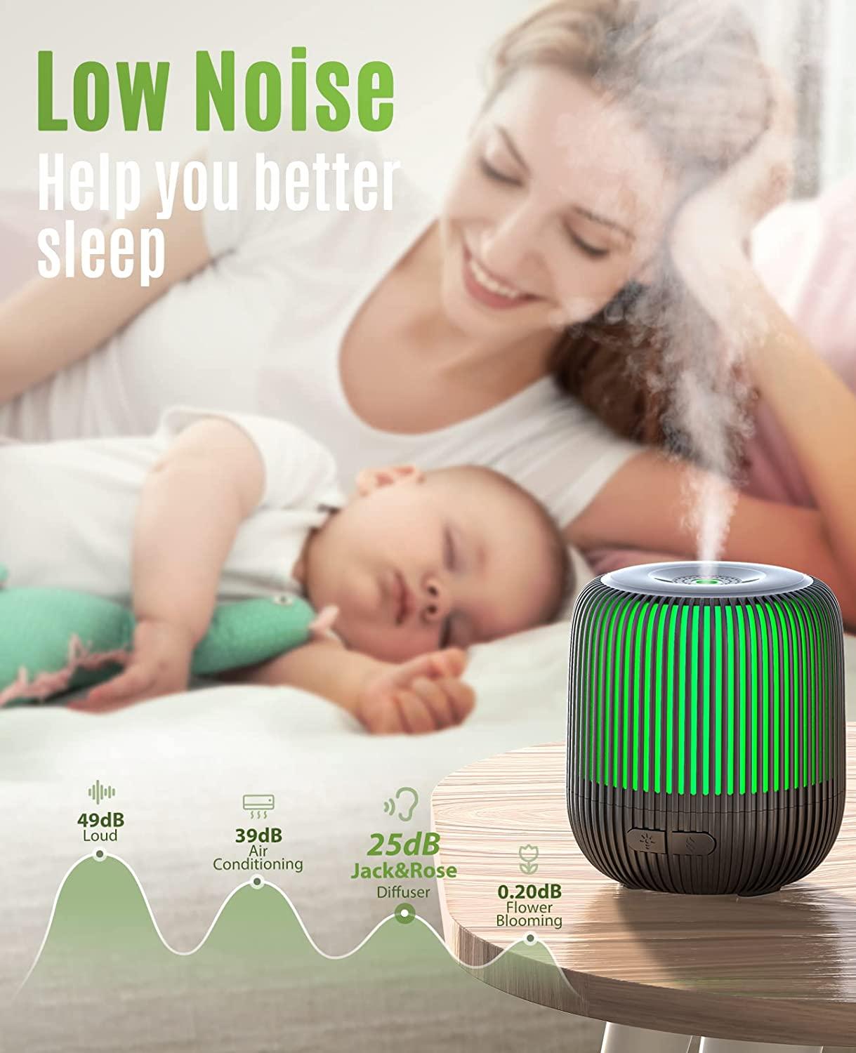 Jack & Rose 140ml Small Diffuser for Home & Office - 7 Color Essential ...