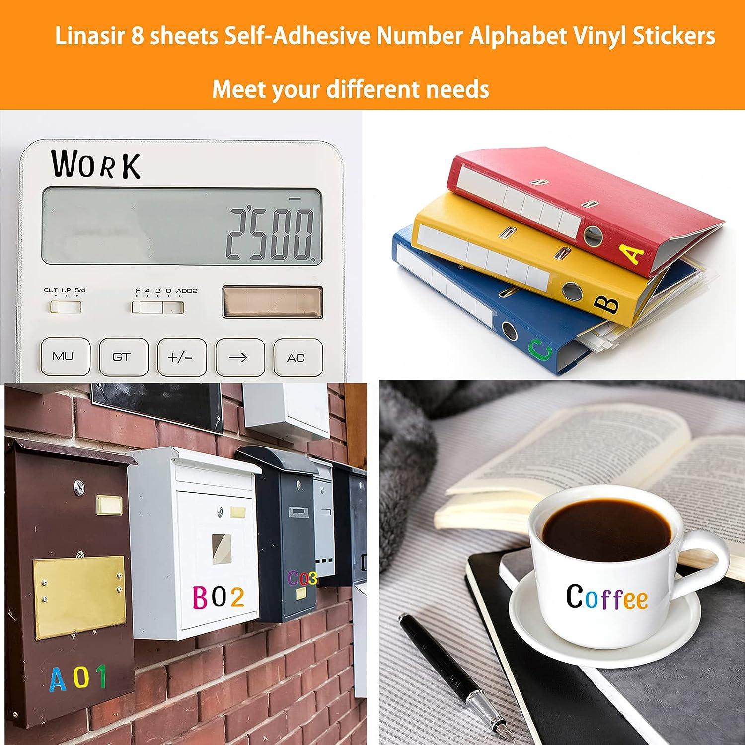 8 Sheets Letter Stickers 1008 Alphabet Stickers 1 inch Vinyl Self ...