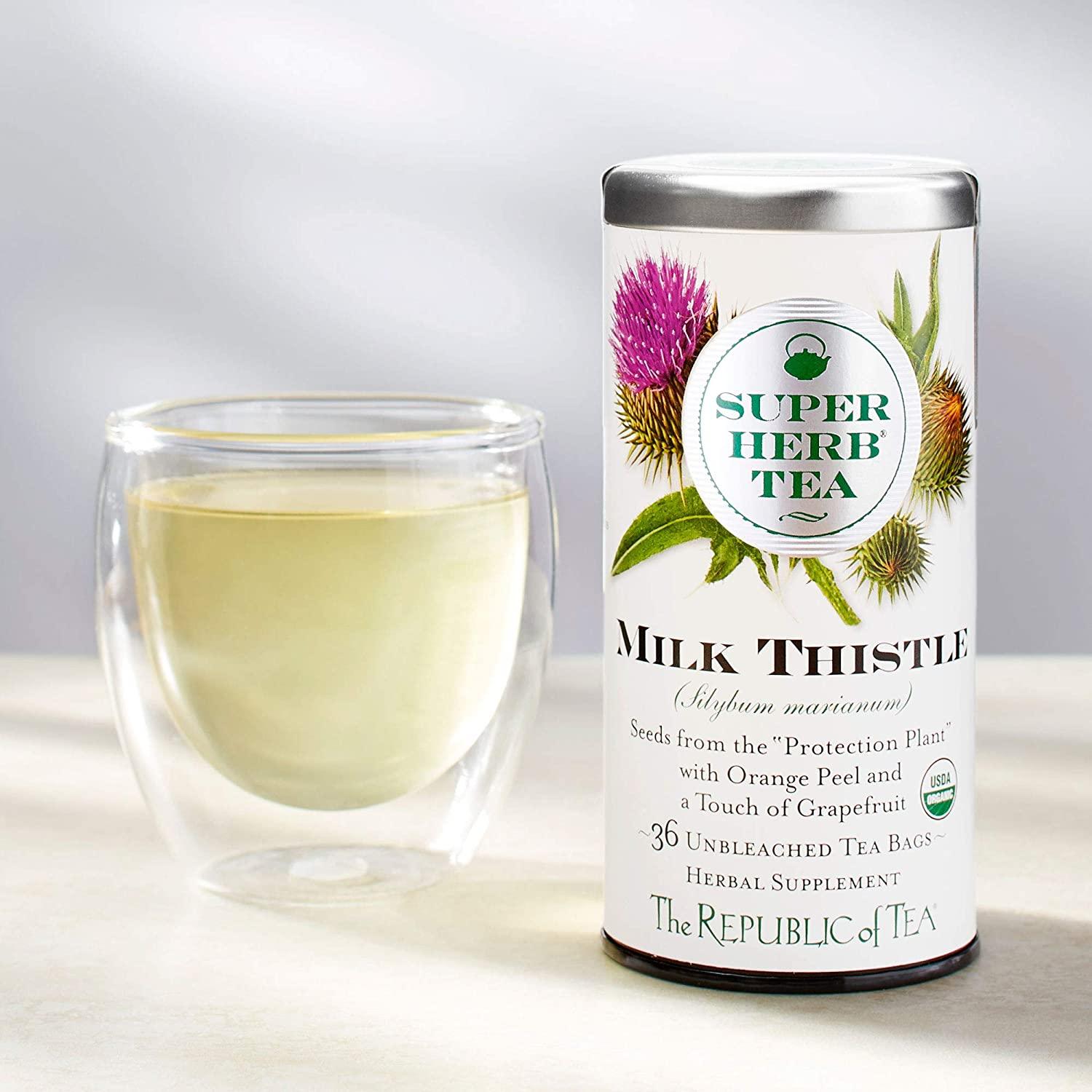 The Republic of Tea Organic Milk Thistle SuperHerb Herbal Tea - 36 Tea ...