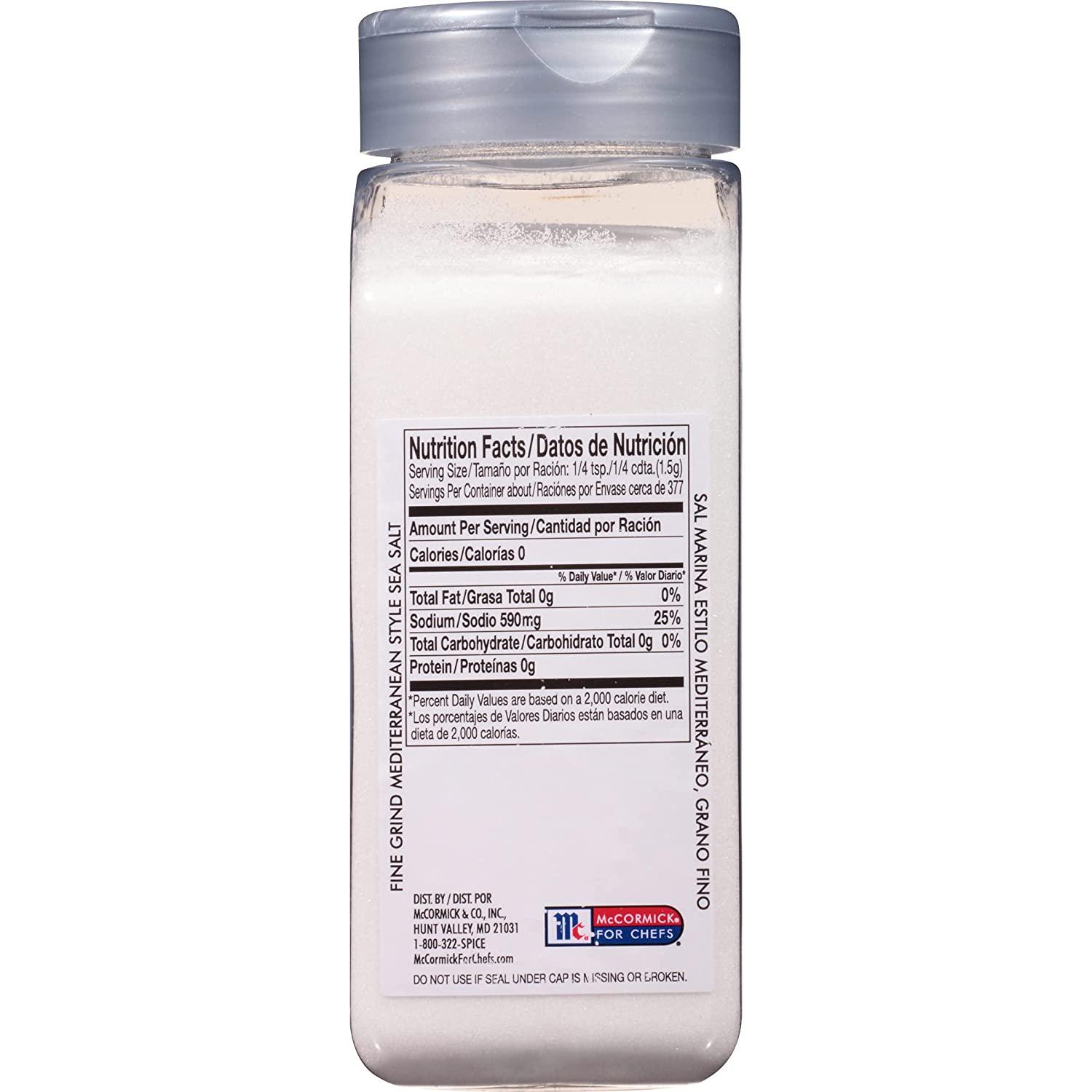 McCormick Culinary Fine Grind Mediterranean Style Sea Salt 20 oz ...