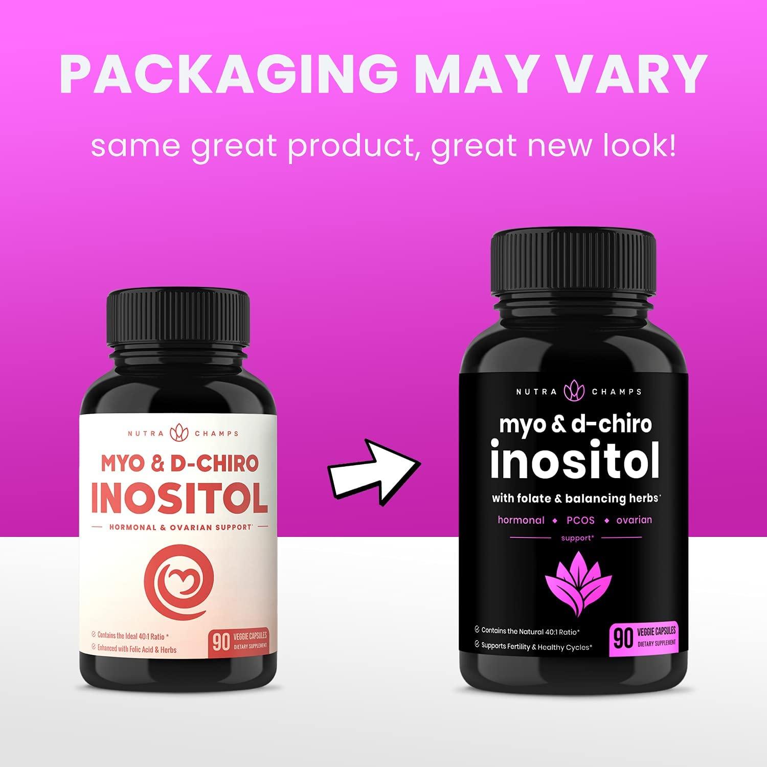 Inositol & Chiro Inositol Supplement 40:1 Ratio B8 Powder with Vitex ...