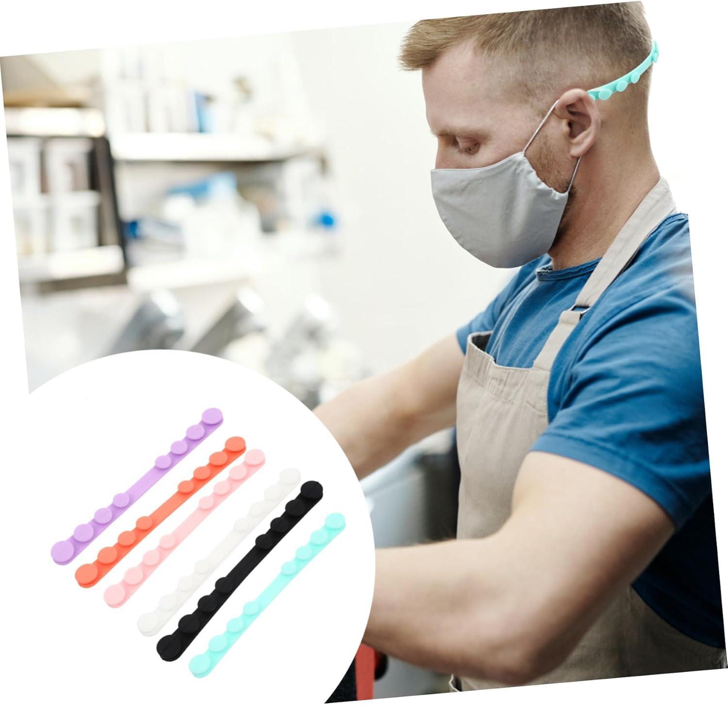 Minkissy 12 Pack Mask Ear Hooks - Reusable Silicone Face Mask Extenders ...