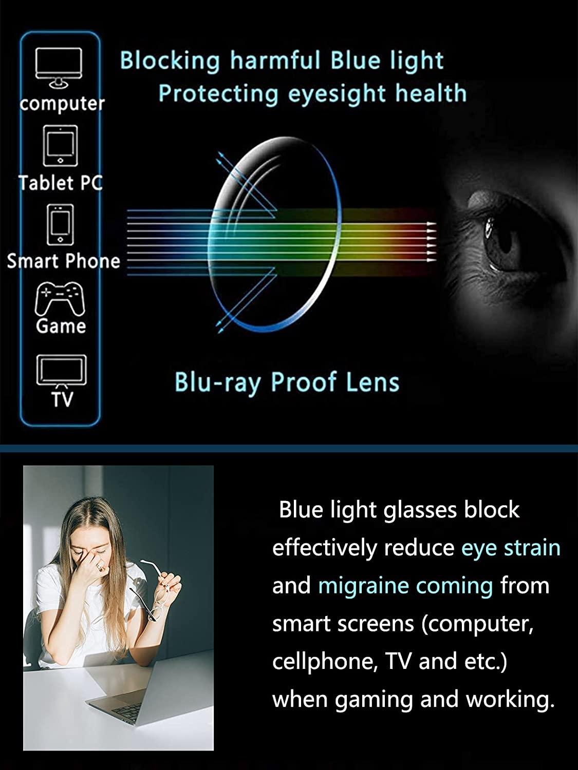 Blue Light Blocking Glasses Semi Rimless Anti Blue Ray Eyeglasses ...