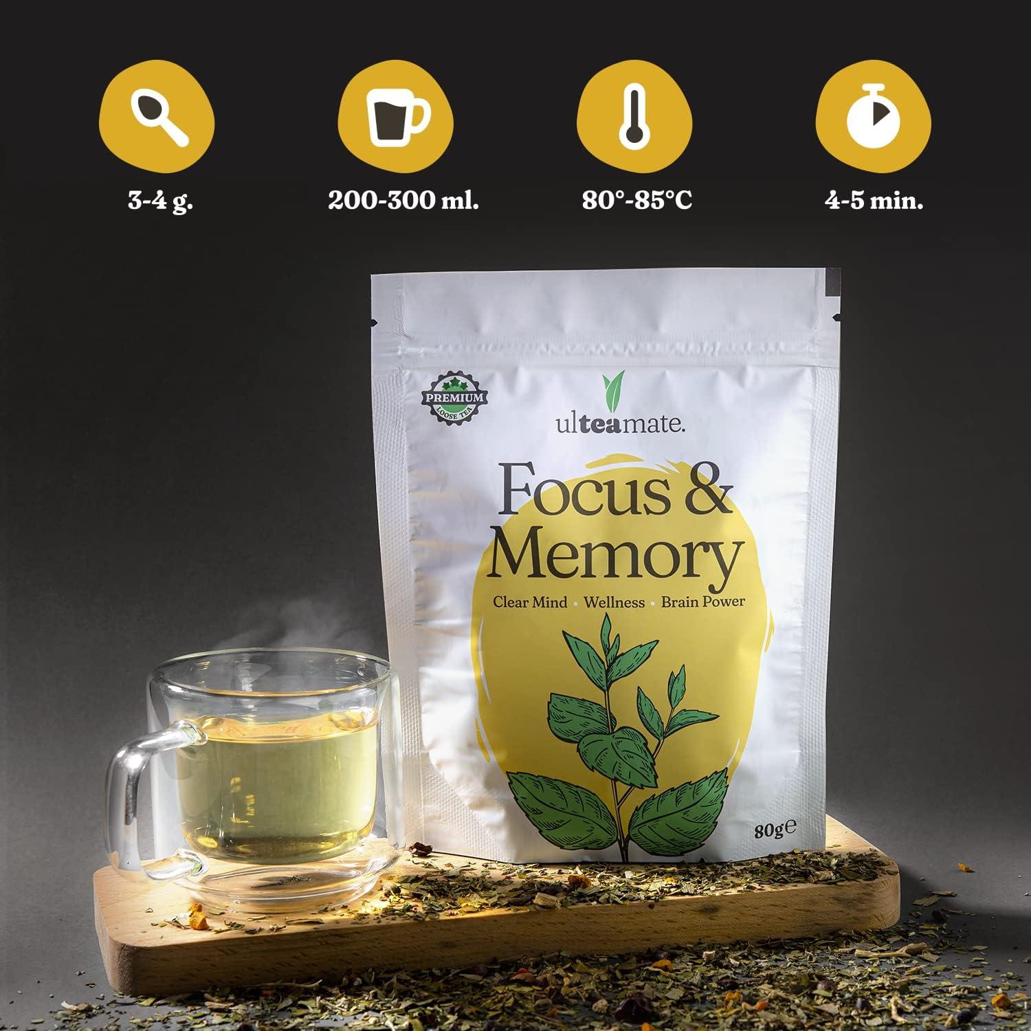 Ulteamate Focus & Memory Tea | Nootropic Brain Booster | Caffeine-Free ...