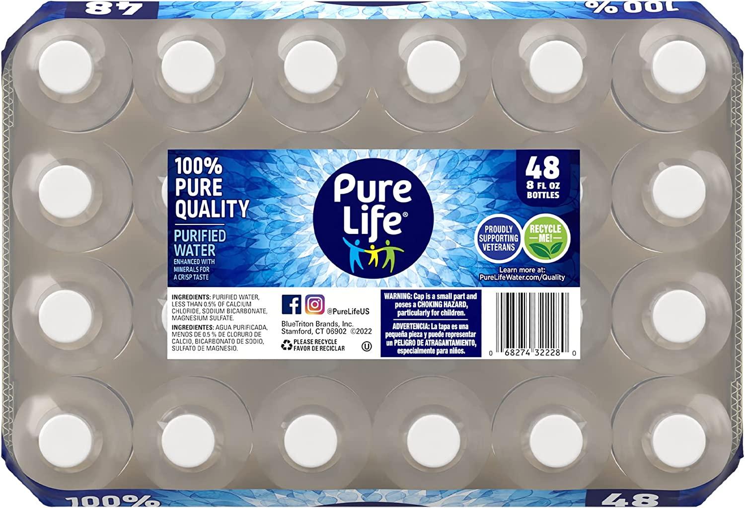 Pure Life Purified Bottled Water 8 fl oz - 24 Pack Carton | Buy Now ...