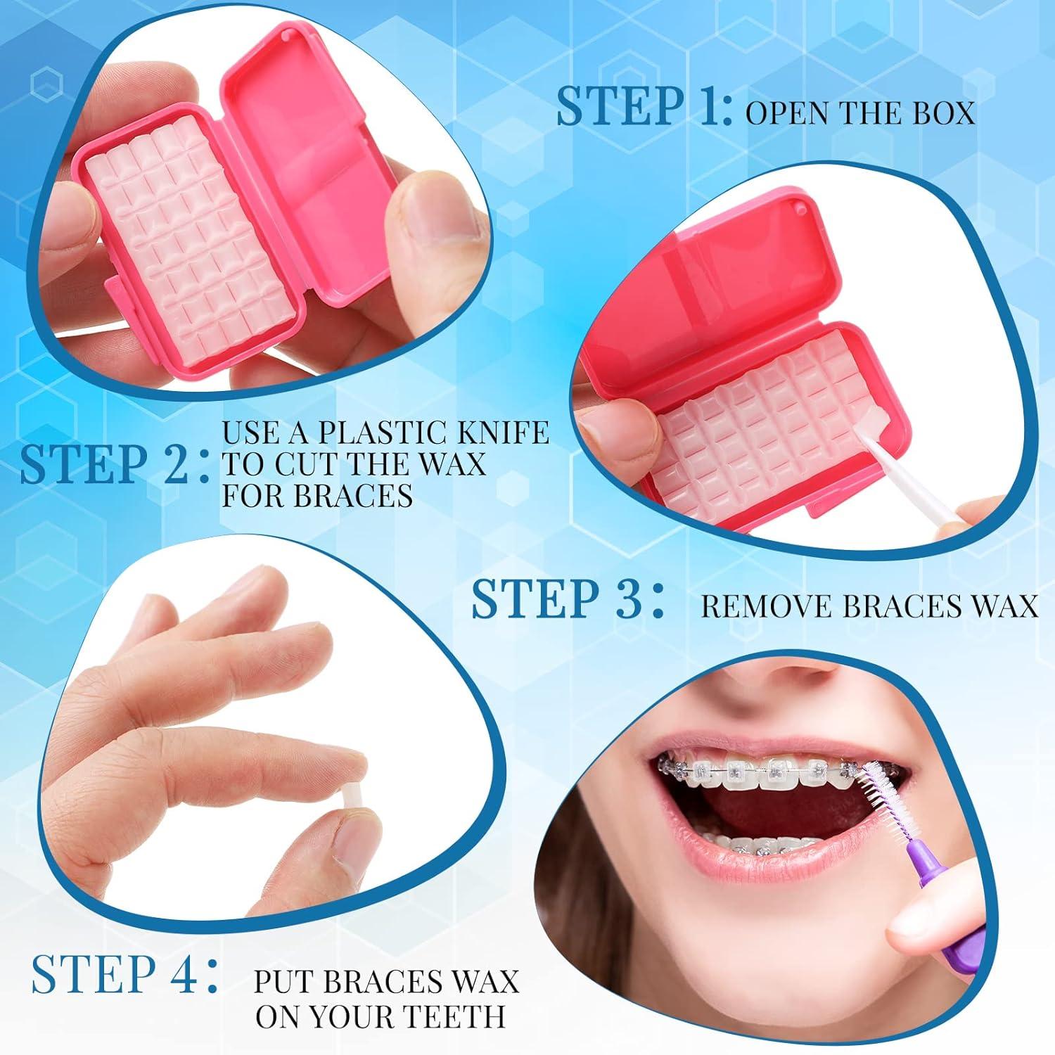 40 Pack Dental Wax Orthodontic Repair Kit with Colorful Storage Case ...