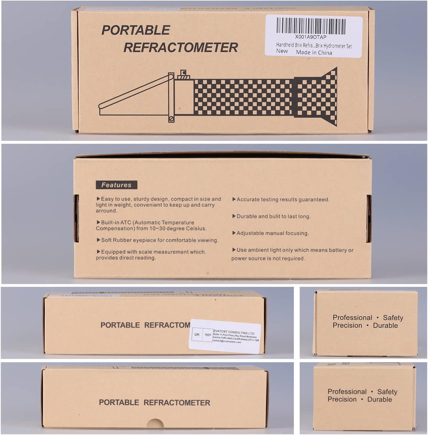 Buy BRIX Refractometer Hydrometer with ATC | Accurate Brix Reader Meter ...