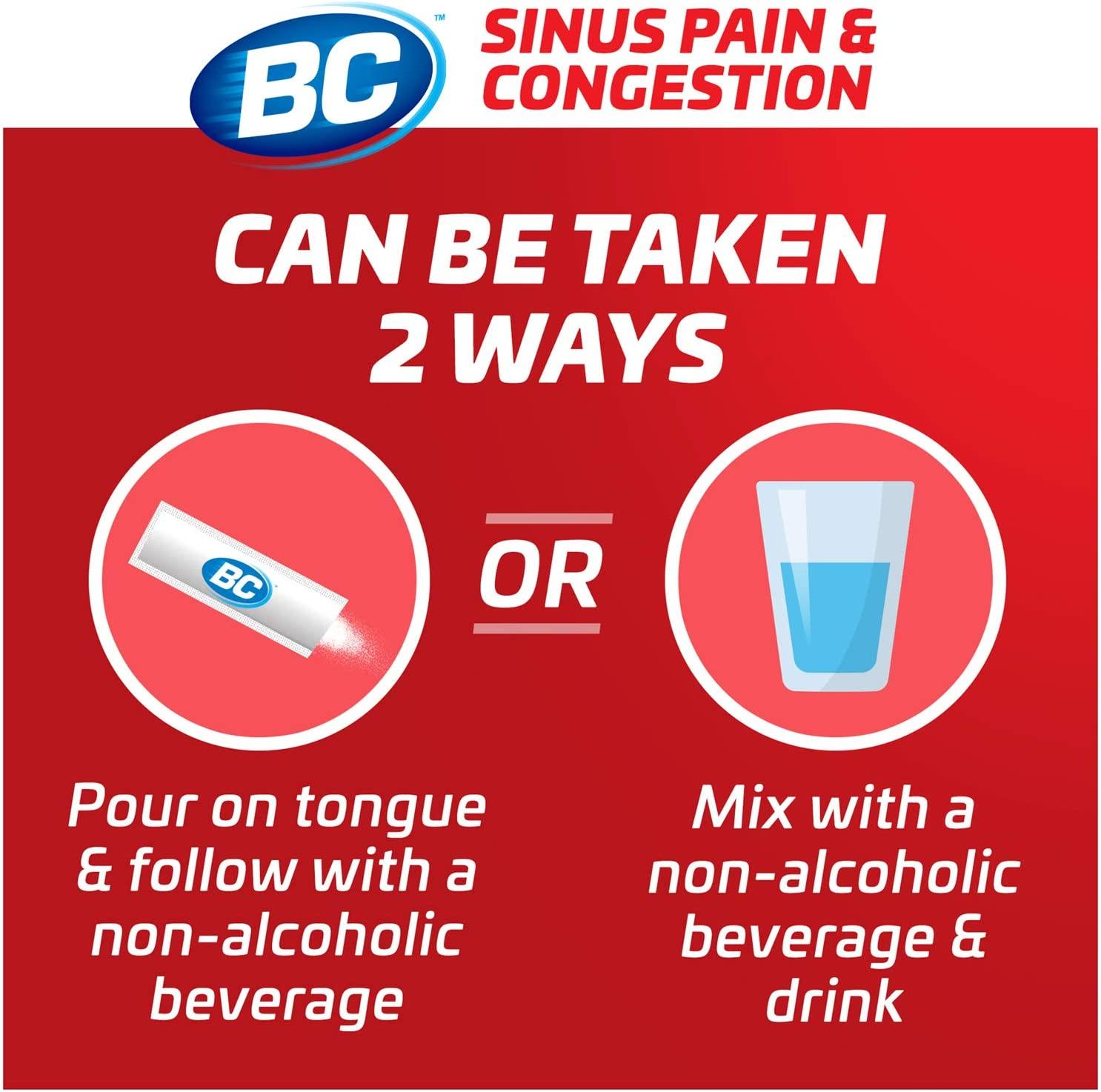 BC Powder Sinus Pain & Congestion Relief - 12 Dissolve Packs, 3 Pack ...