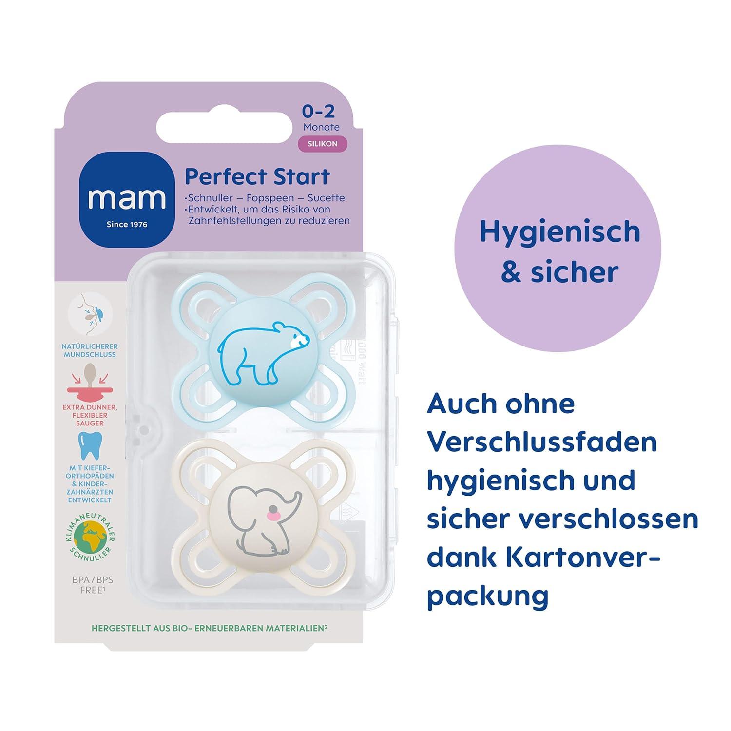 Shop MAM Perfect Start Baby Pacifiers 0-2 Months - Eco-Friendly ...