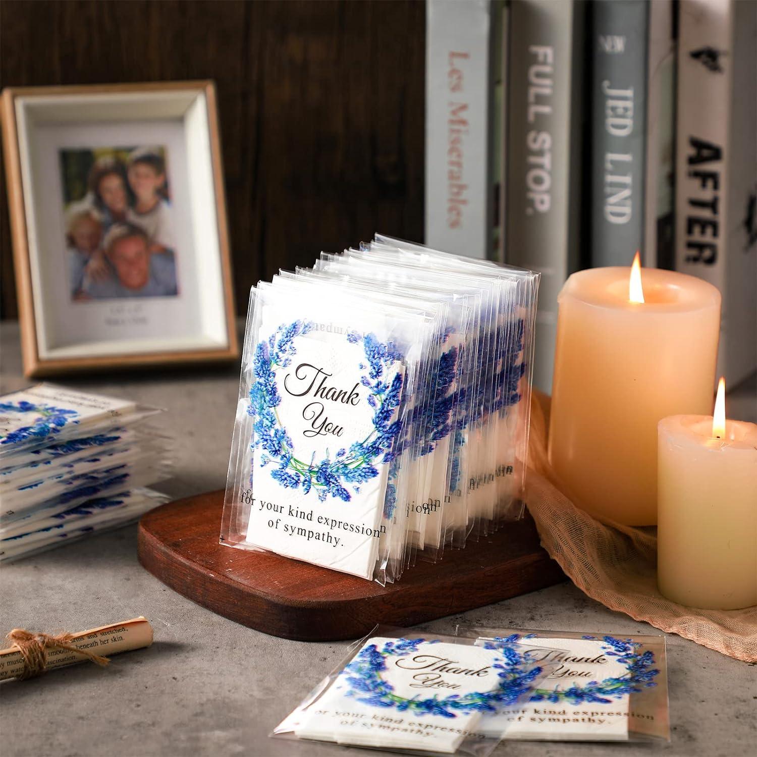 120-Pack Thank You Funeral Pocket Tissues - Soft Mini Travel Size ...
