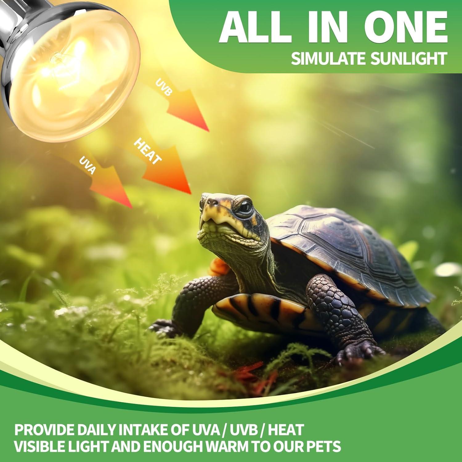 TobeBright Reptile Heat Lamp Bulb 80W Dimmable UV Bulb E27 Warm White ...