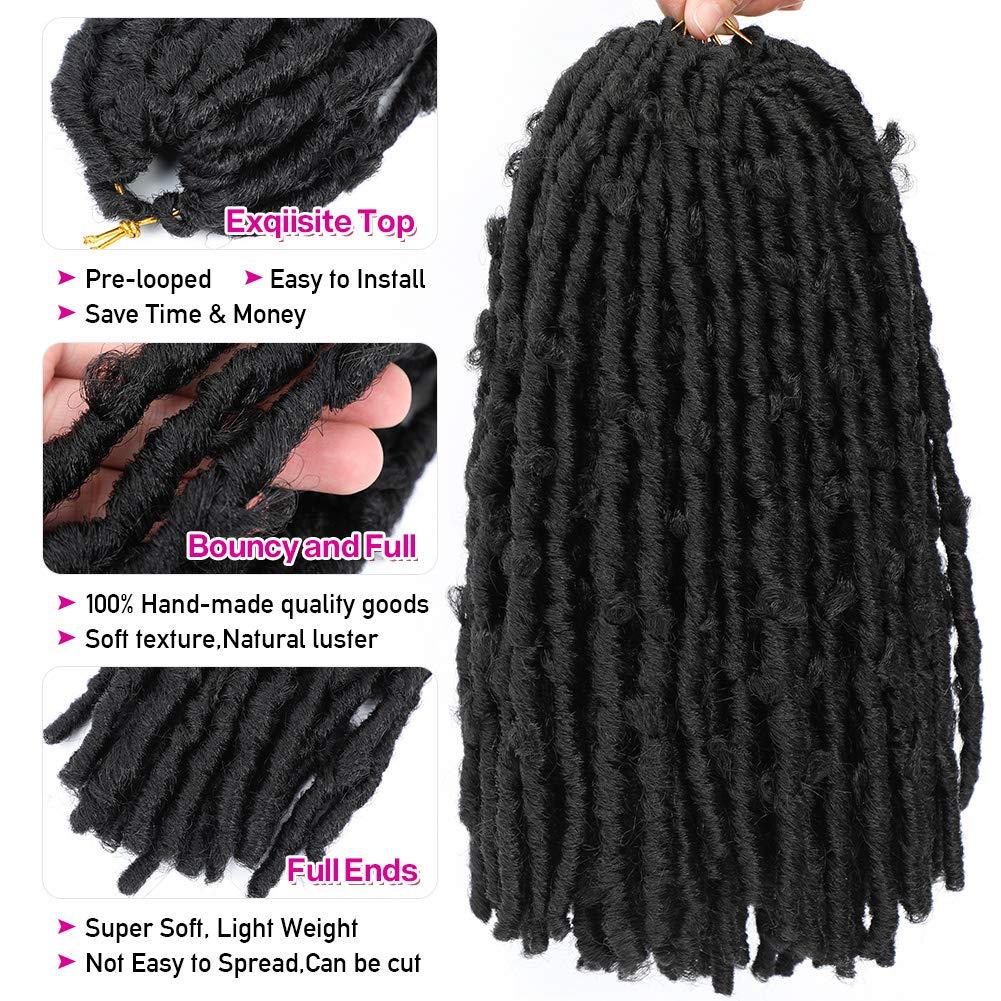 Grozivig 12 Inch Butterfly Locs Crochet Hair 6 Pack Short Distressed ...