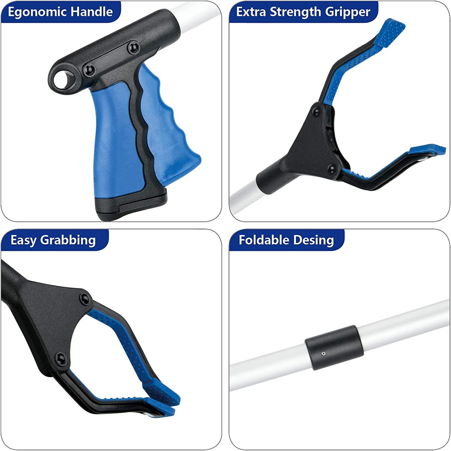 32 Foldable Reacher Grabber Tool with Rotating Jaw - Mobility Aid for ...