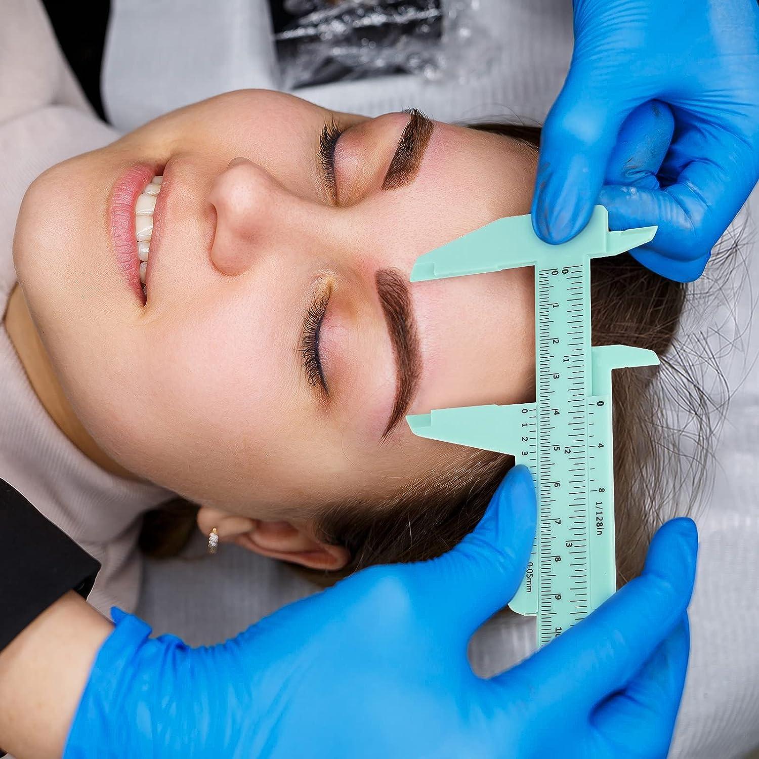 5-Piece Eyebrow Measuring & Mapping Tool Set - Mini Vernier Caliper ...