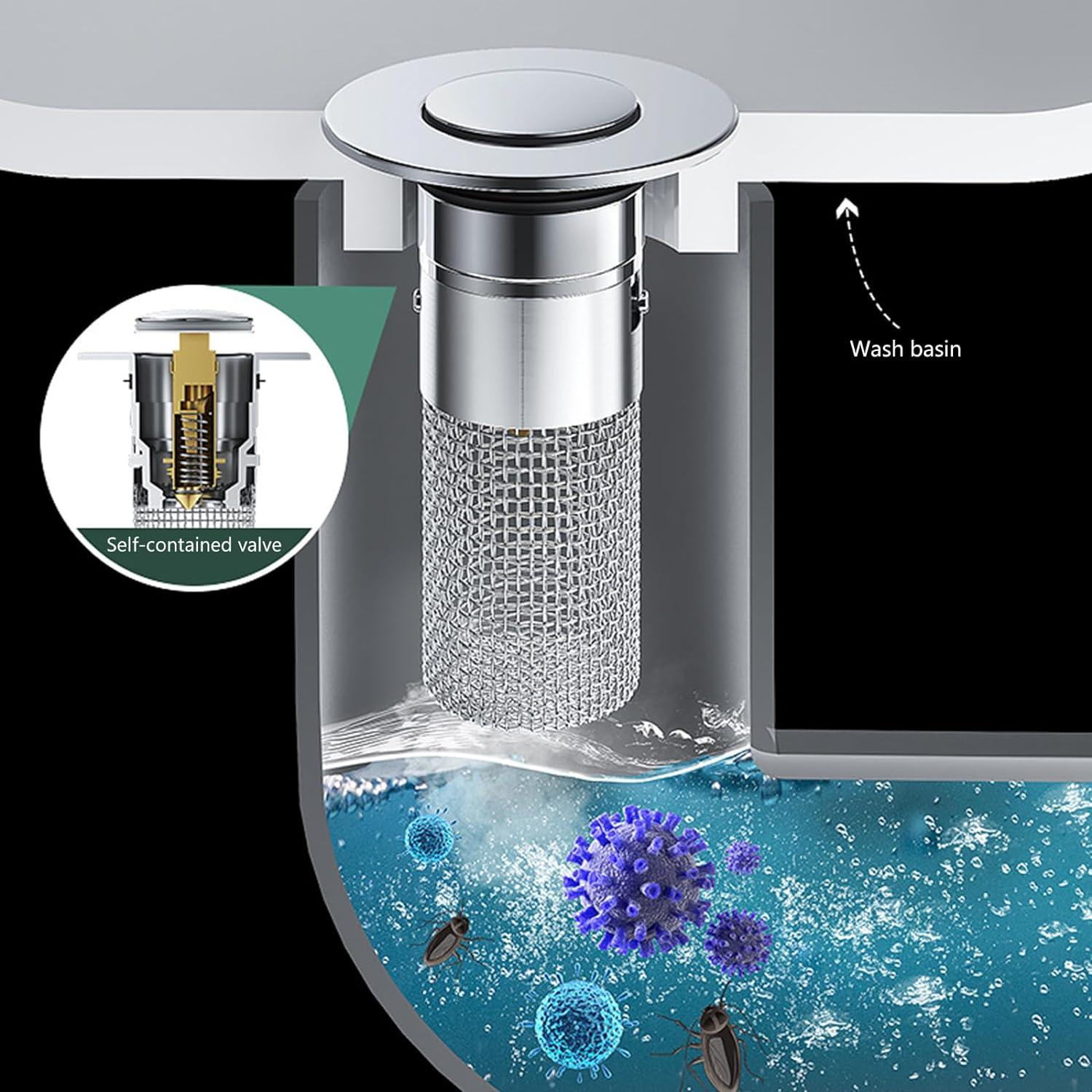 Effective Hair Filter & Quick Drainer ABS Sink Plug Drain Drain Plug ...