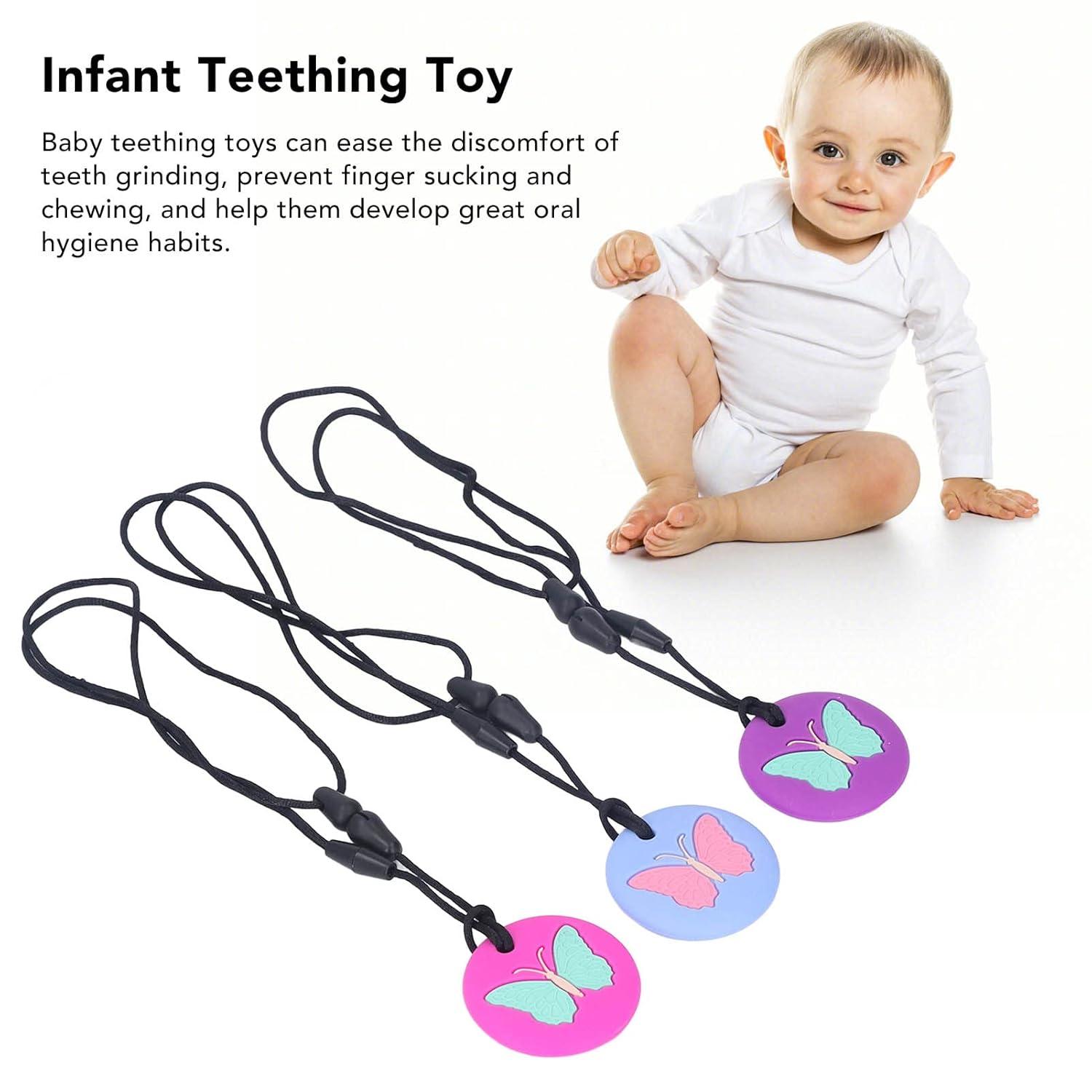 Baby Bite Ring - Portable Soft Silicone Butterfly Sensory Chewing ...